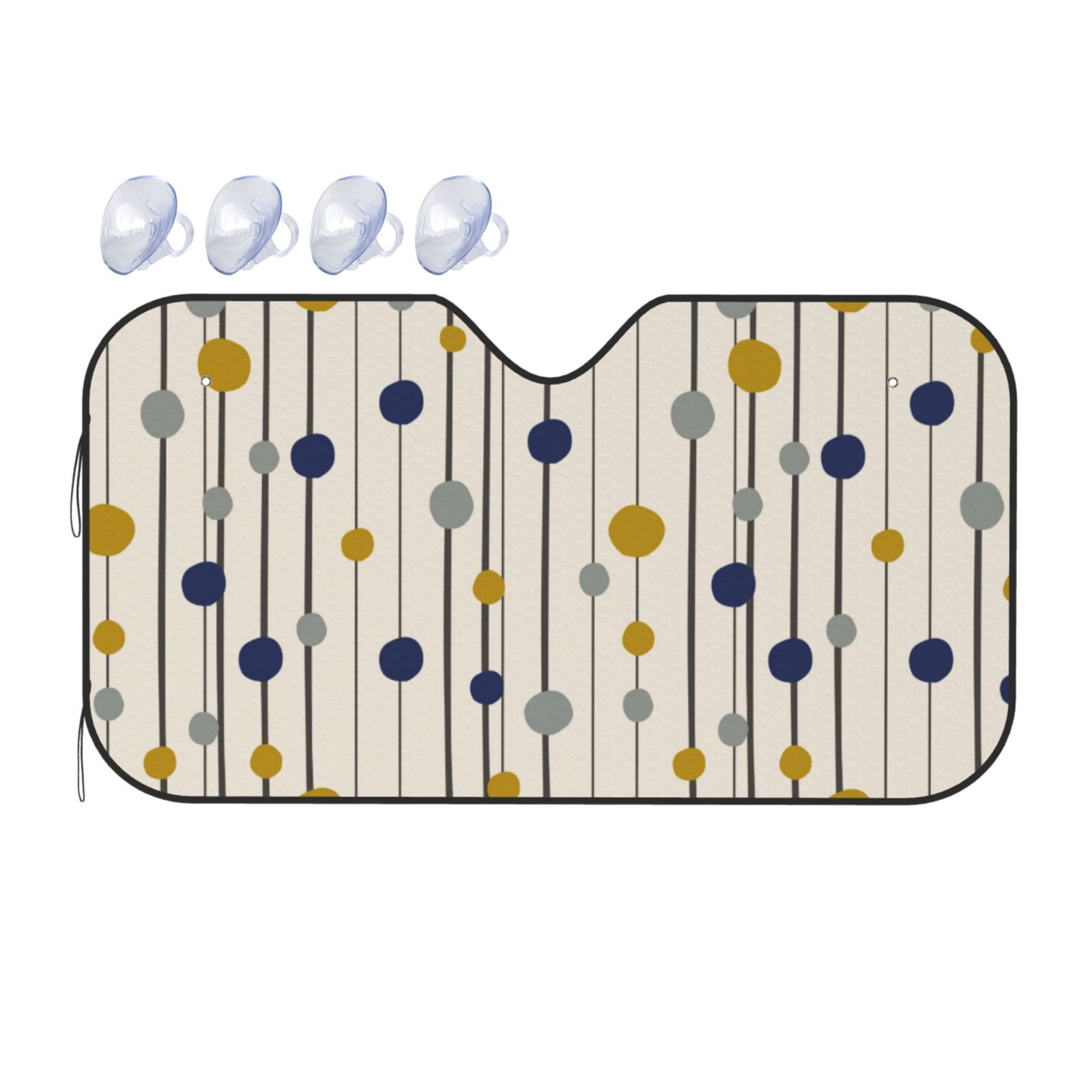 PUREYAH Foldable Front Windshield Sun Shade, Abstract Circles and Lines ...