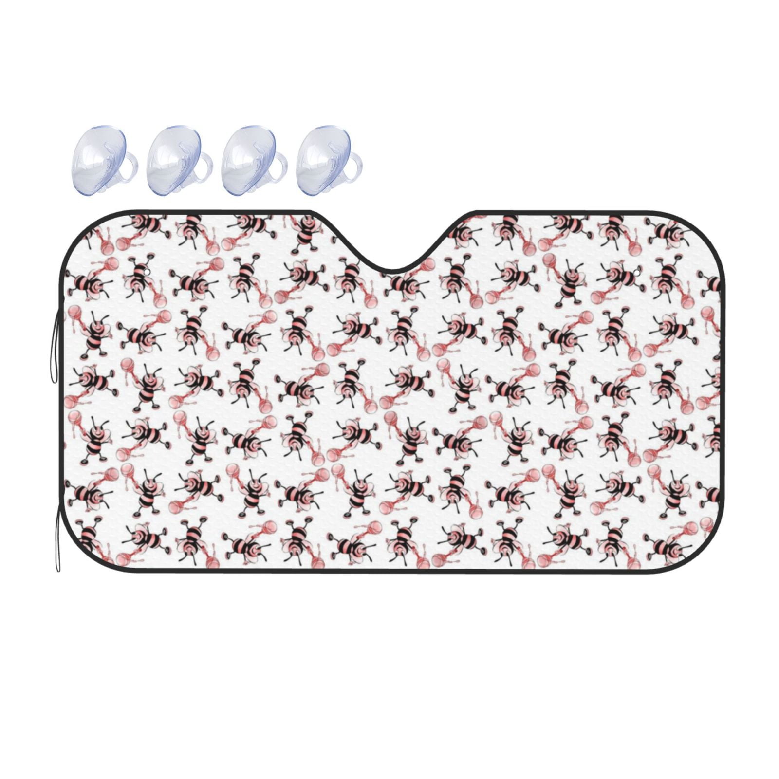 PUREYAH Foldable Front Windshield Sun Shade, Bee Honey Insect Nature ...