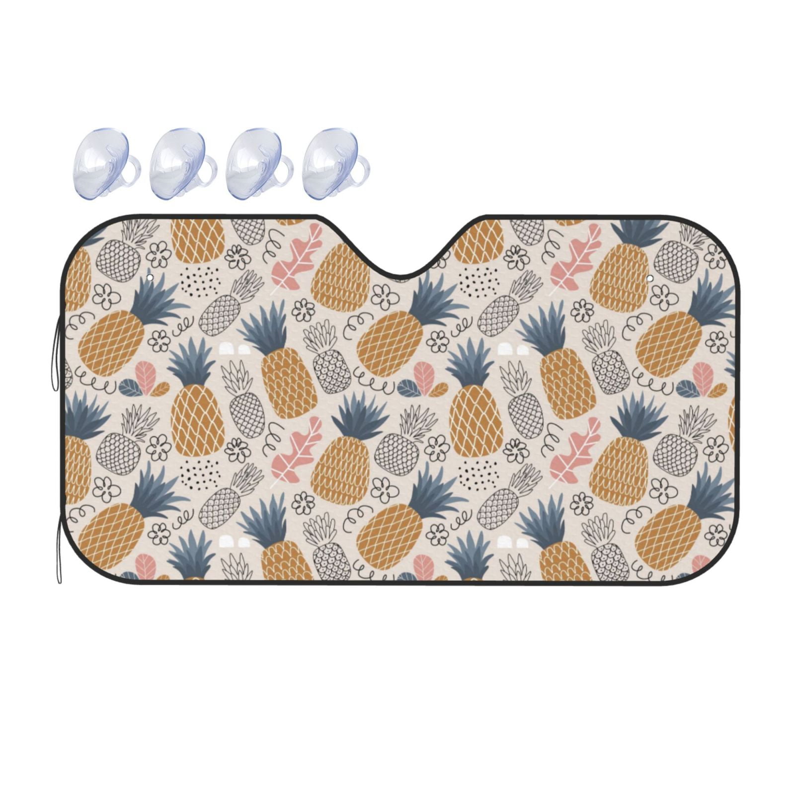 PUREYAH Foldable Front Windshield Sun Shade, Cartoon Classic Pineapple ...