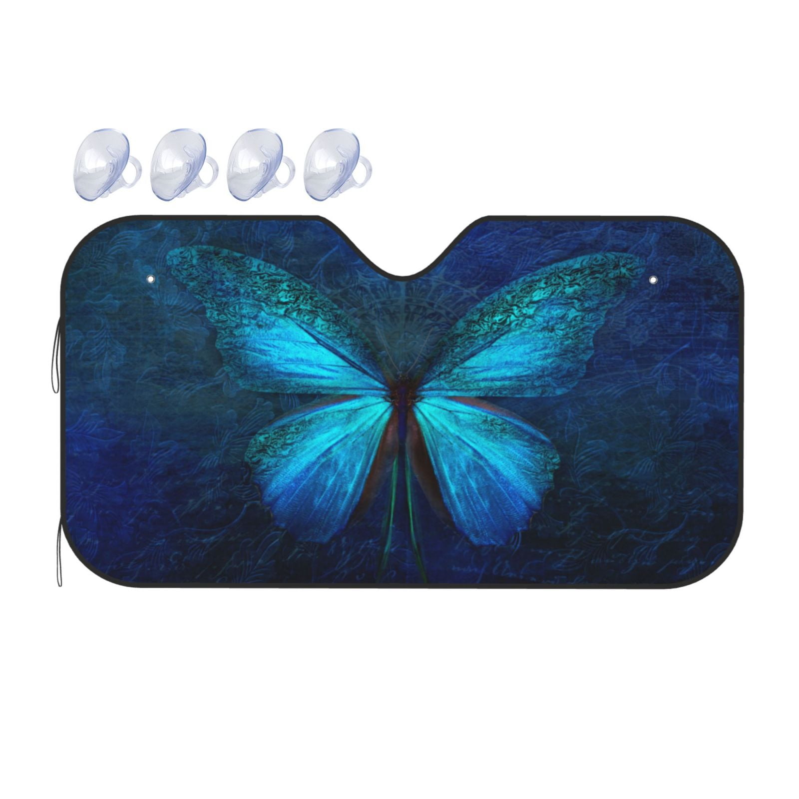 PUREYAH Foldable Front Windshield Sun Shade, Dreamy Blue Butterfly ...