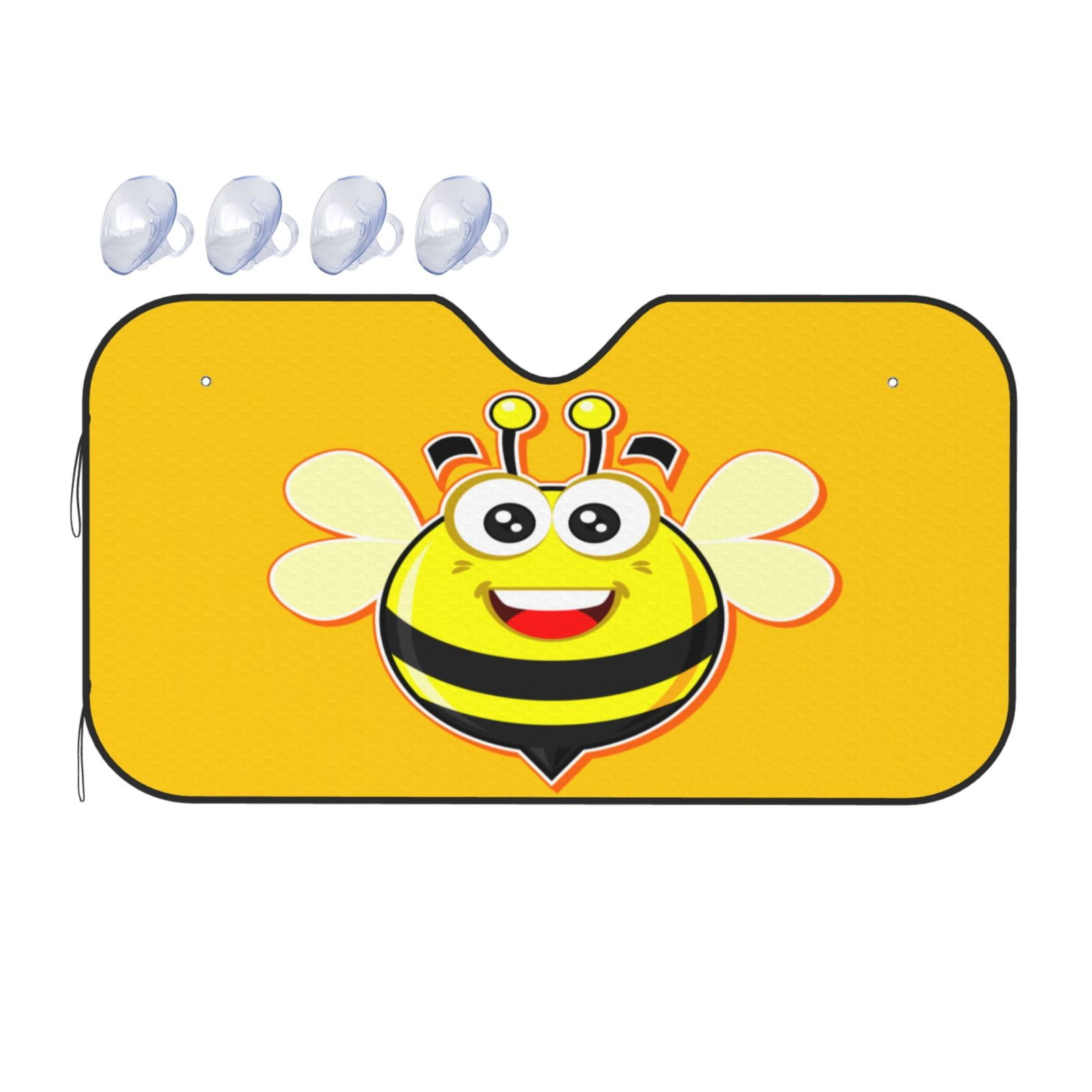 PUREYAH Foldable Front Windshield Sun Shade, Funny Cute Bee Smile ...