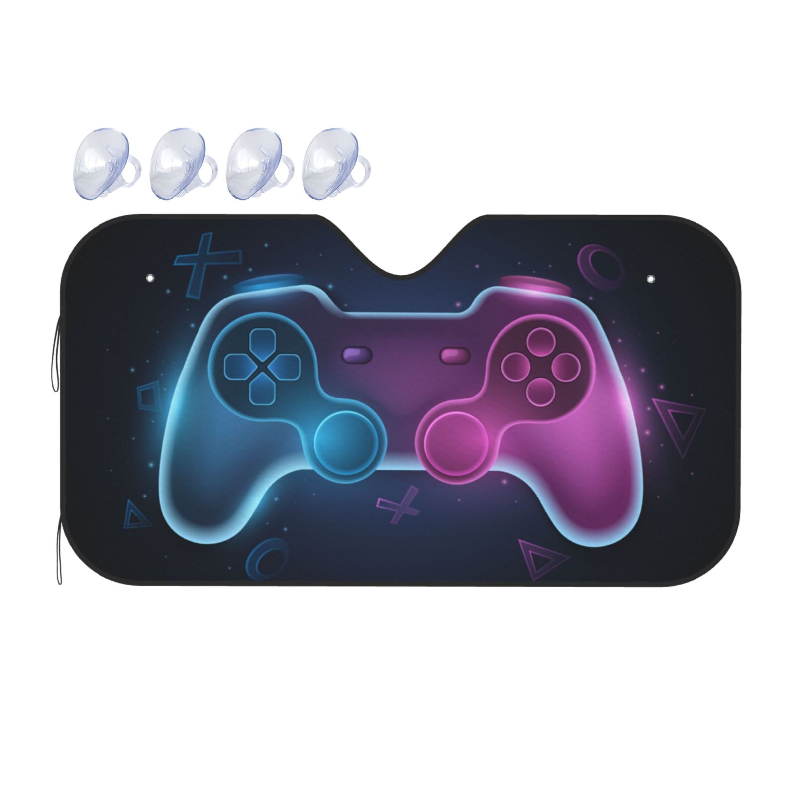 PUREYAH Foldable Front Windshield Sun Shade, Futuristic Games Glow ...