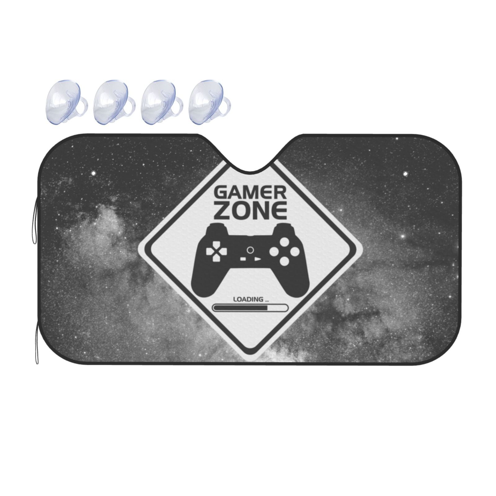 PUREYAH Foldable Front Windshield Sun Shade, Gaming Zone Gray Sign ...