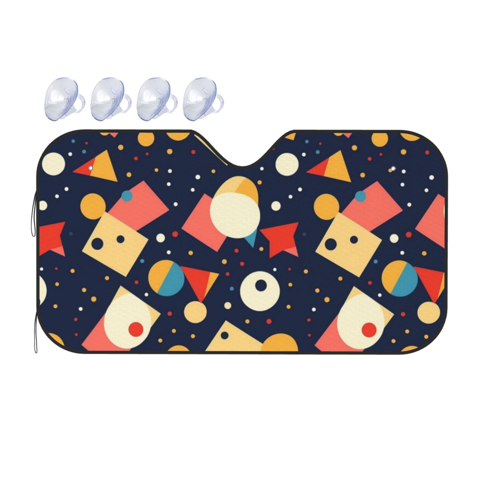 PUREYAH Foldable Front Windshield Sun Shade, Geometrically Cool Shapes ...