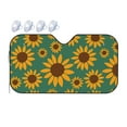 PUREYAH Foldable Front Windshield Sun Shade, Green Sunflower Flowers ...
