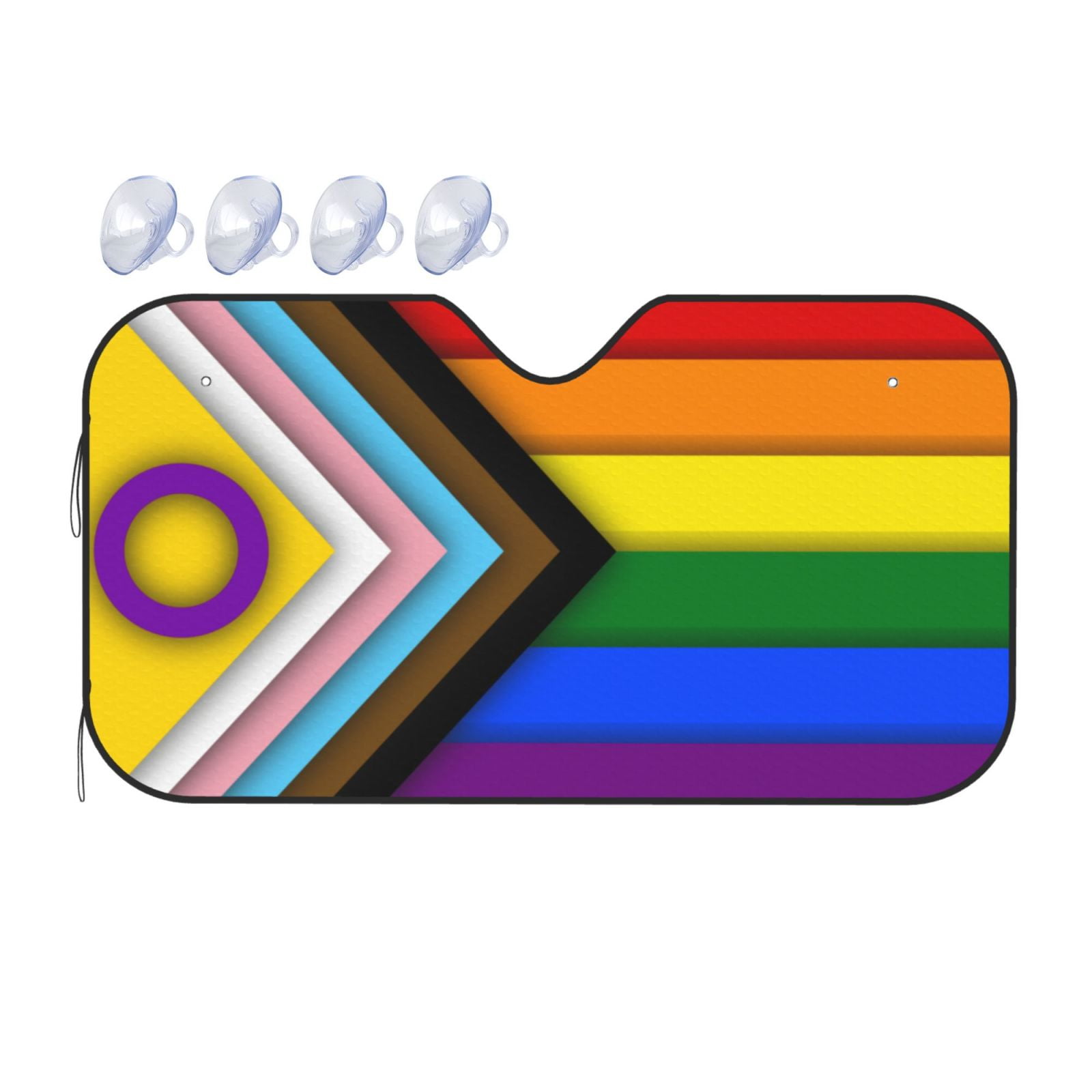 PUREYAH Foldable Front Windshield Sun Shade, Rainbow LGBT Pride Flag ...