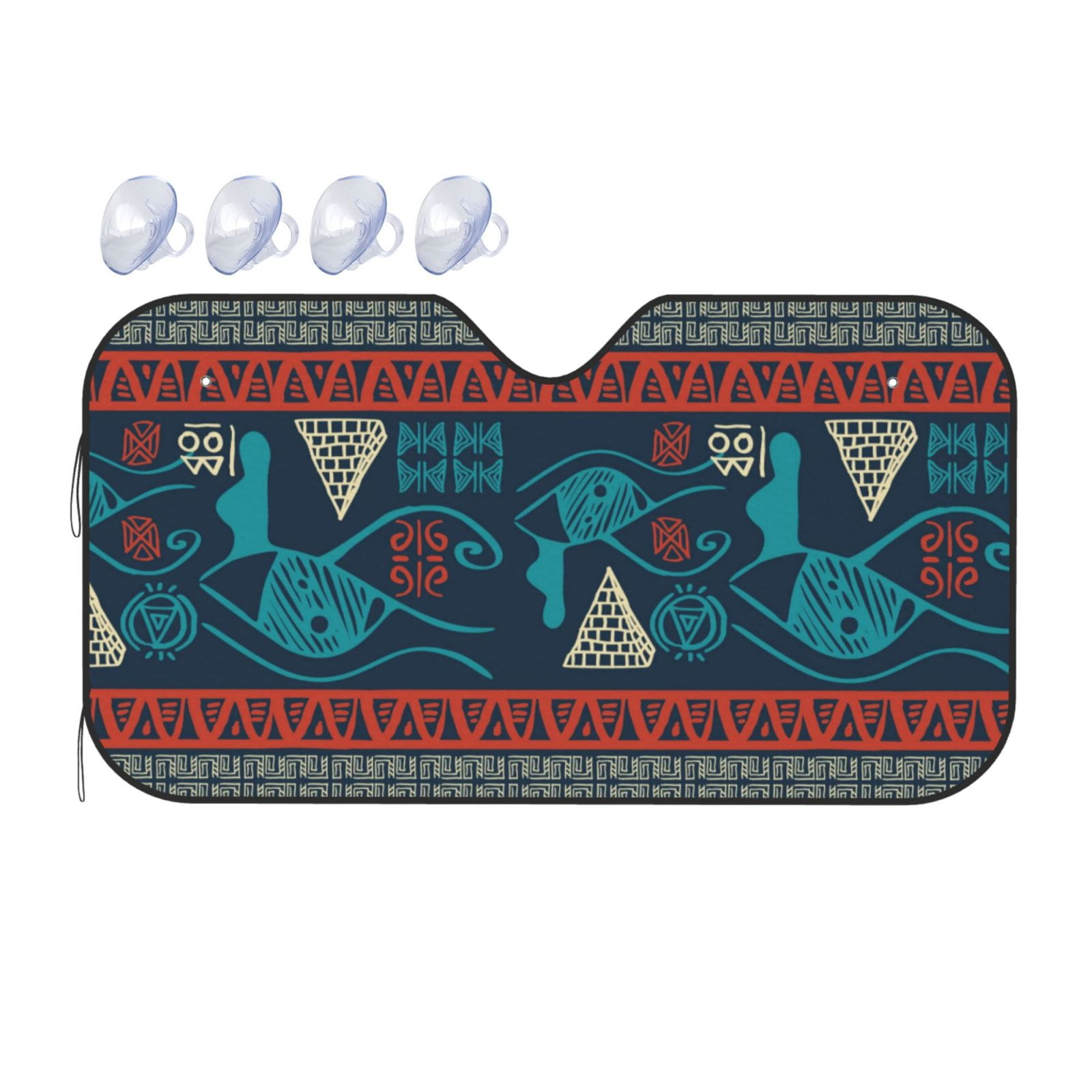 PUREYAH Foldable Front Windshield Sun Shade, Retro Egyptian Tribal ...