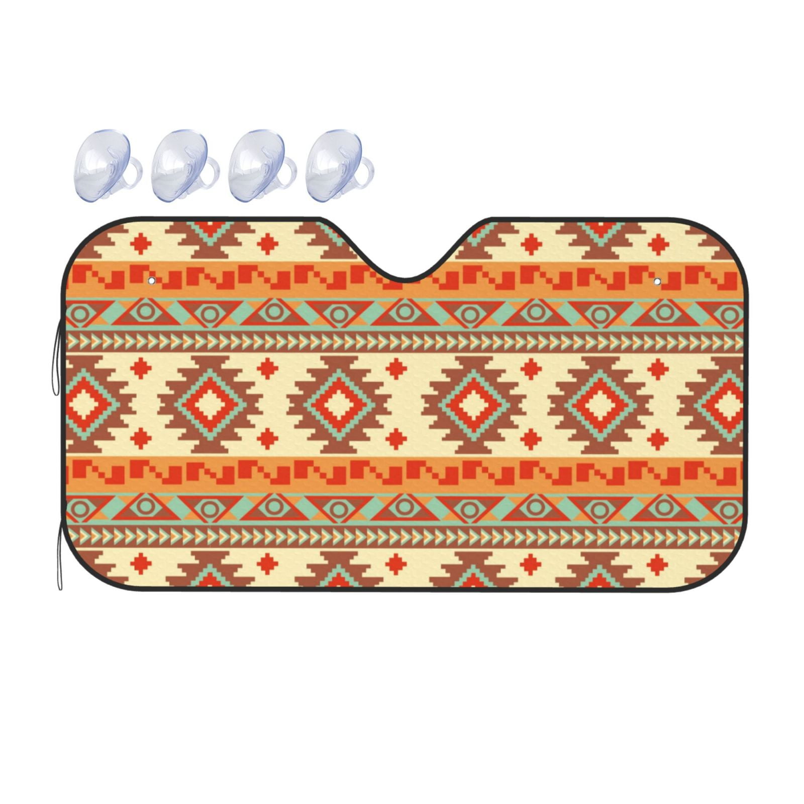 PUREYAH Foldable Front Windshield Sun Shade, Vintage Southwestern ...