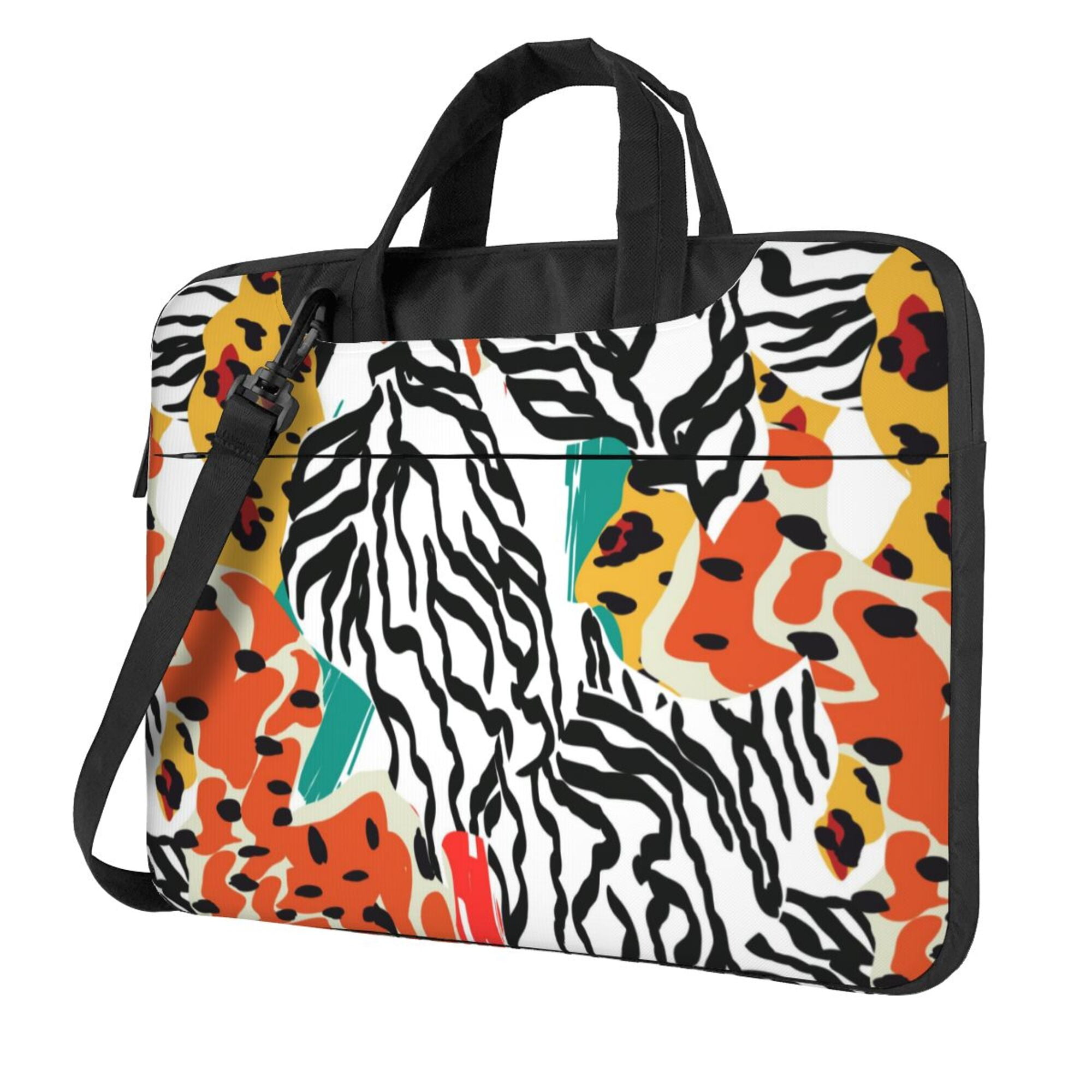 PUREYAH Laptop Case Bag with Compartments for Women, Abstract Leopard ...