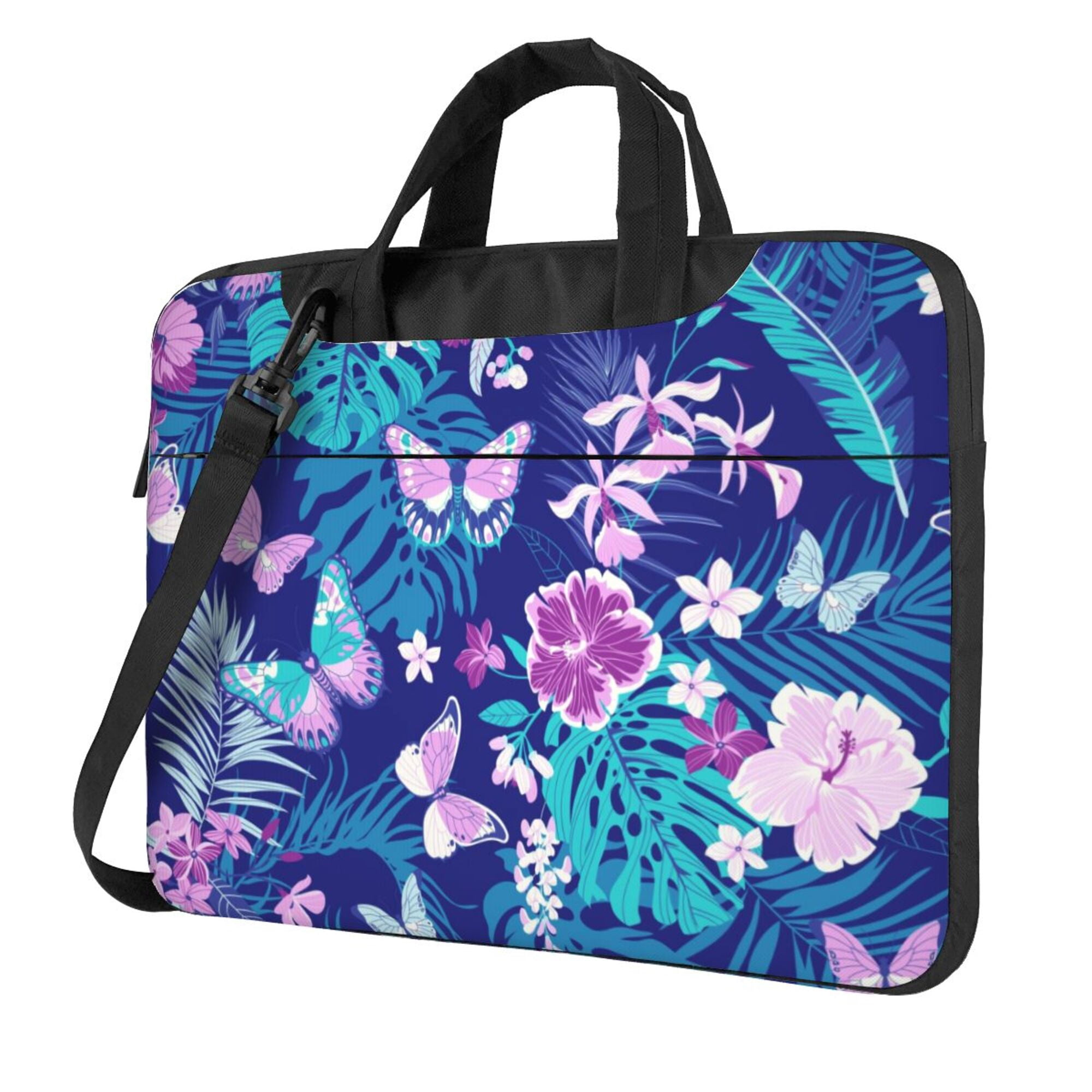 PUREYAH Laptop Case Bag with Compartments for Women, Butterflies ...
