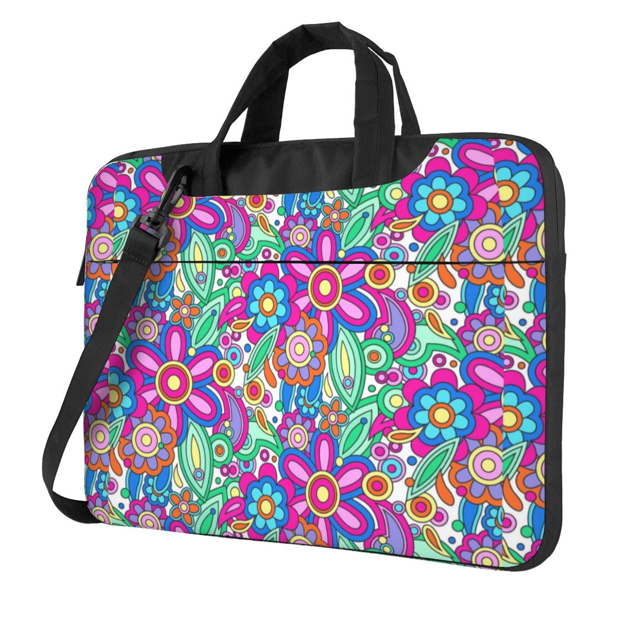 PUREYAH Laptop Case Bag with Compartments for Women, Colorful Groovy ...