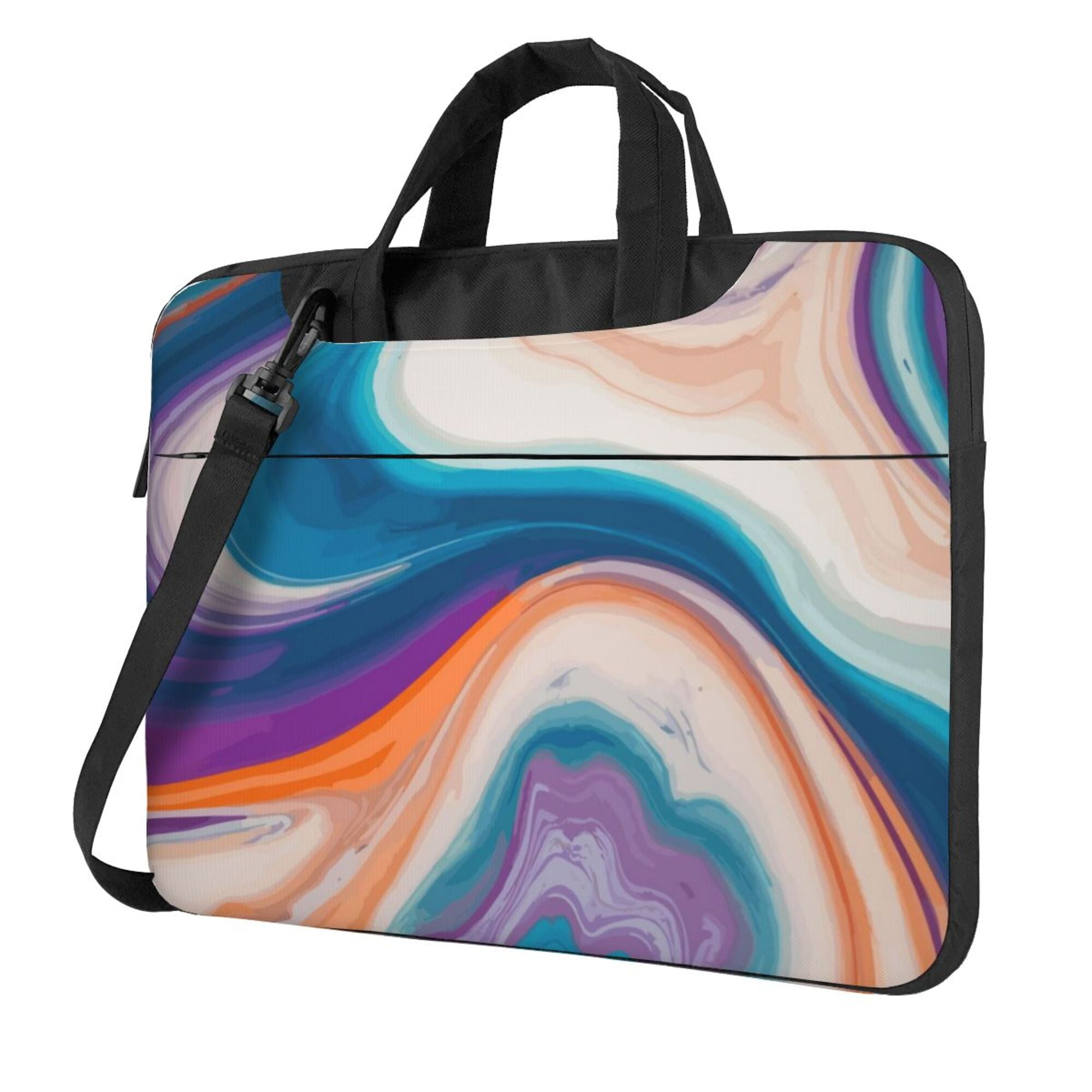 PUREYAH Laptop Case Bag with Compartments for Women, Colourful Marble ...