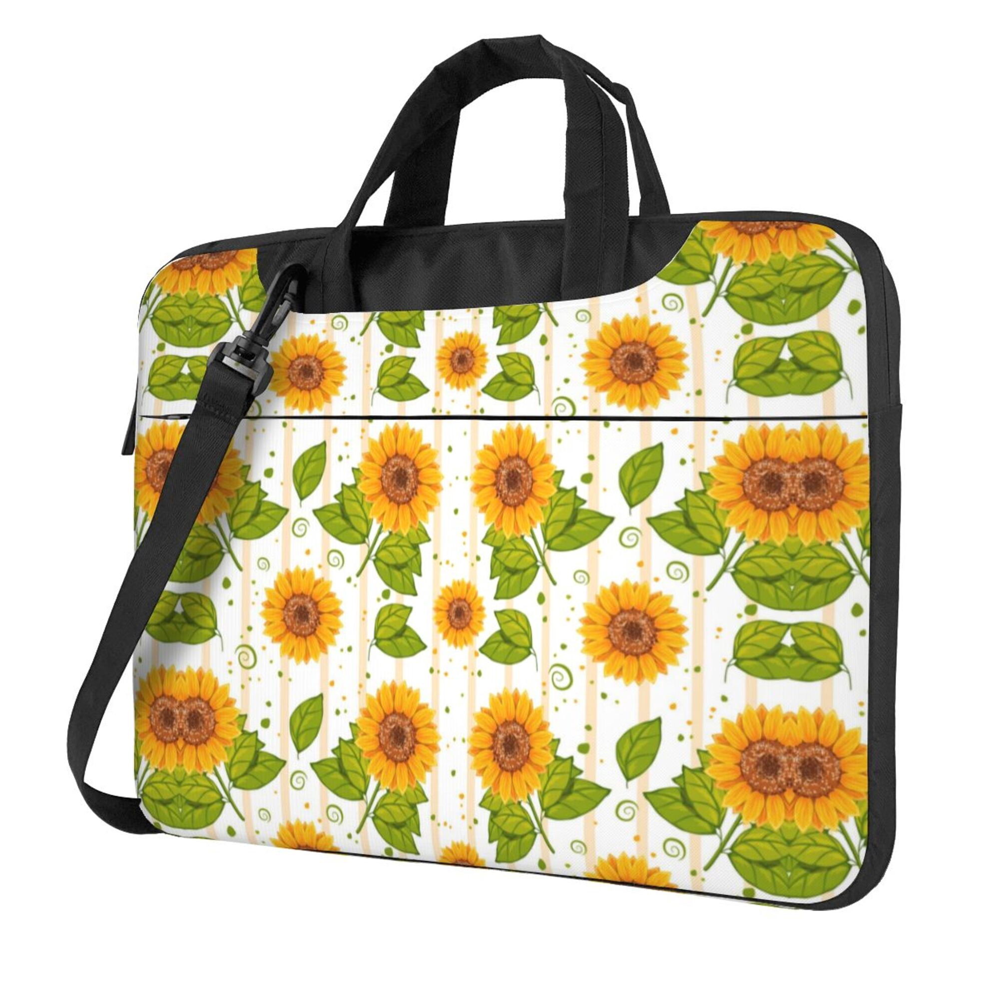 PUREYAH Laptop Case Bag with Compartments for Women, Elegant Sunflower ...
