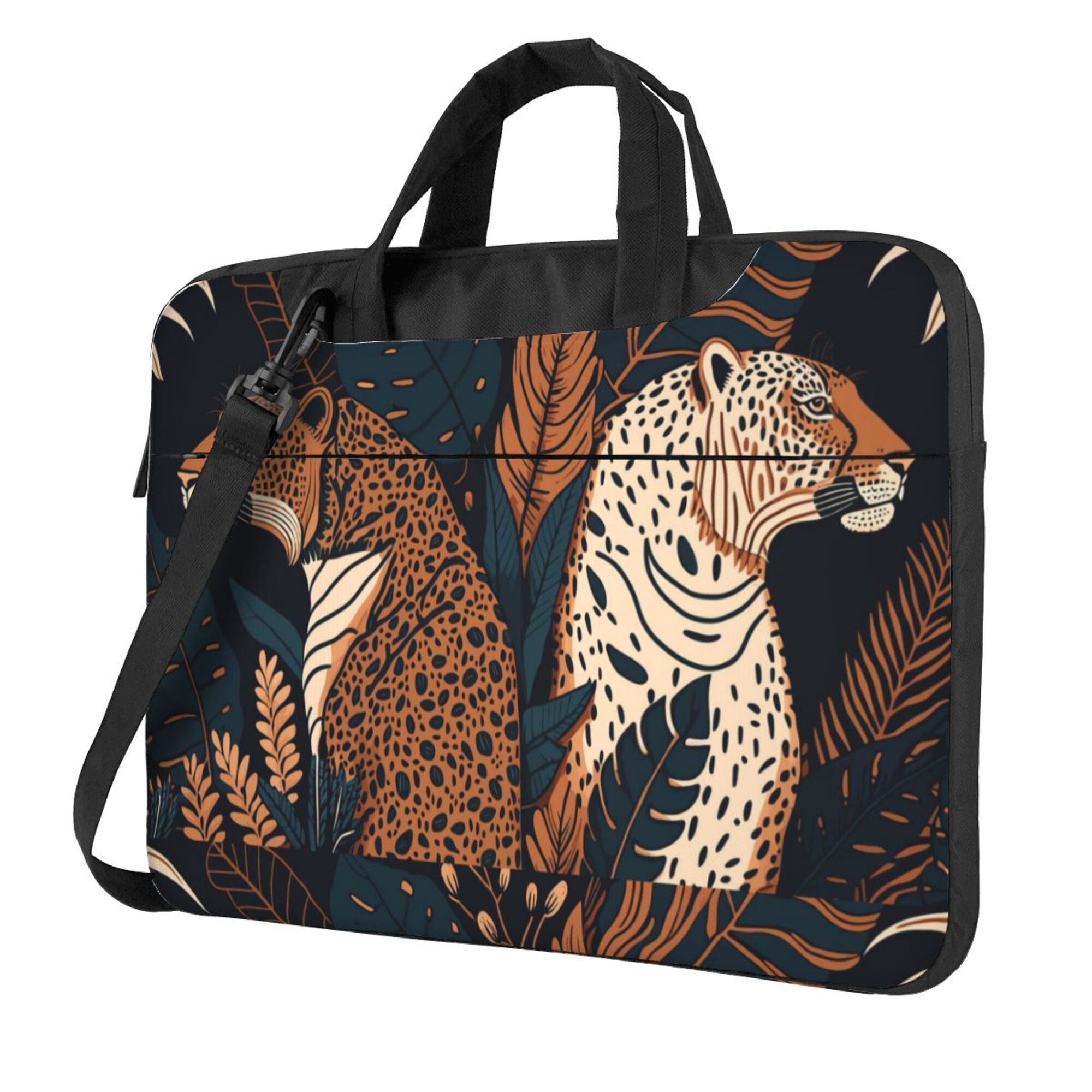 PUREYAH Laptop Case Bag with Compartments for Women, Fierce Leopard ...