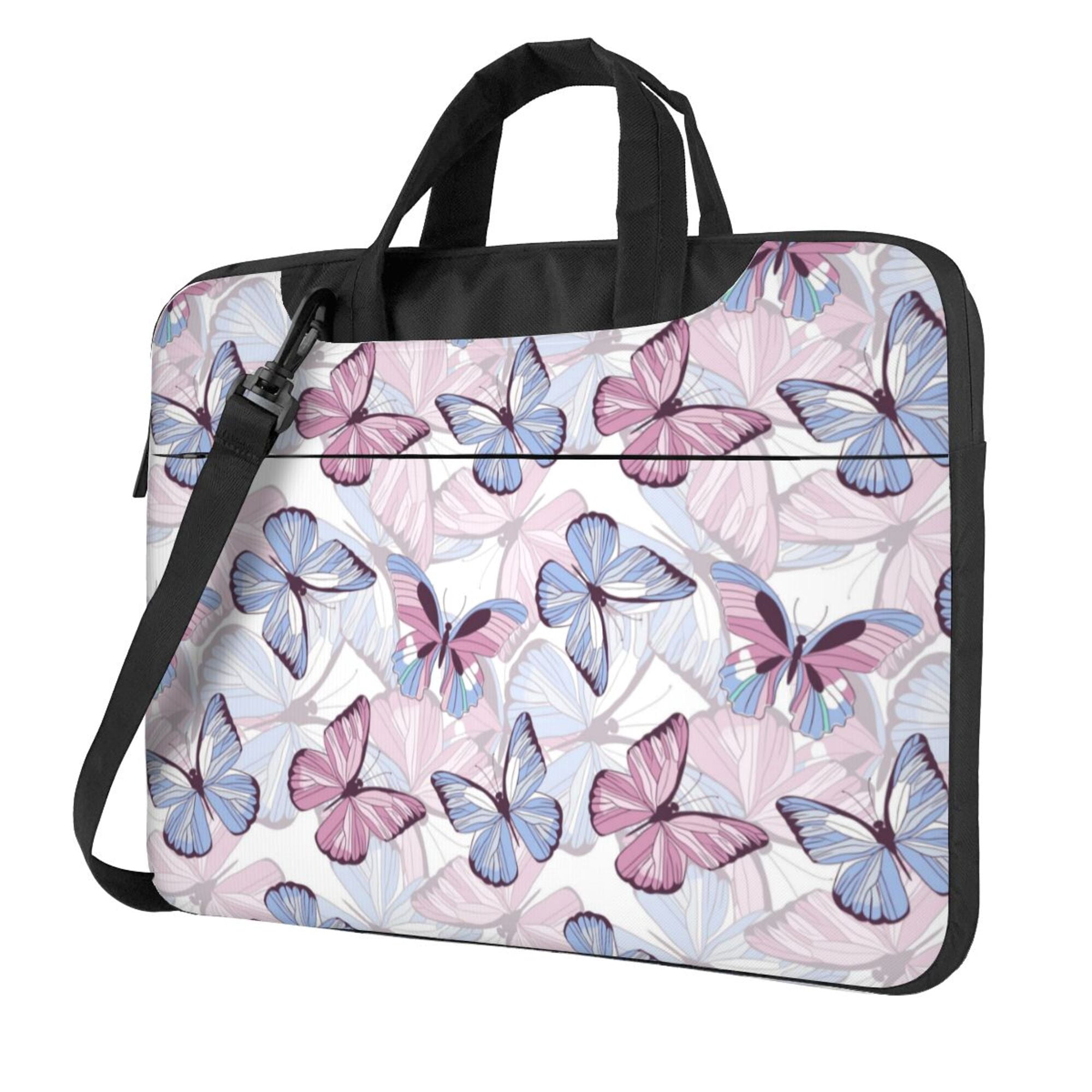 PUREYAH Laptop Case Bag with Compartments for Women, Fluttering Cute ...