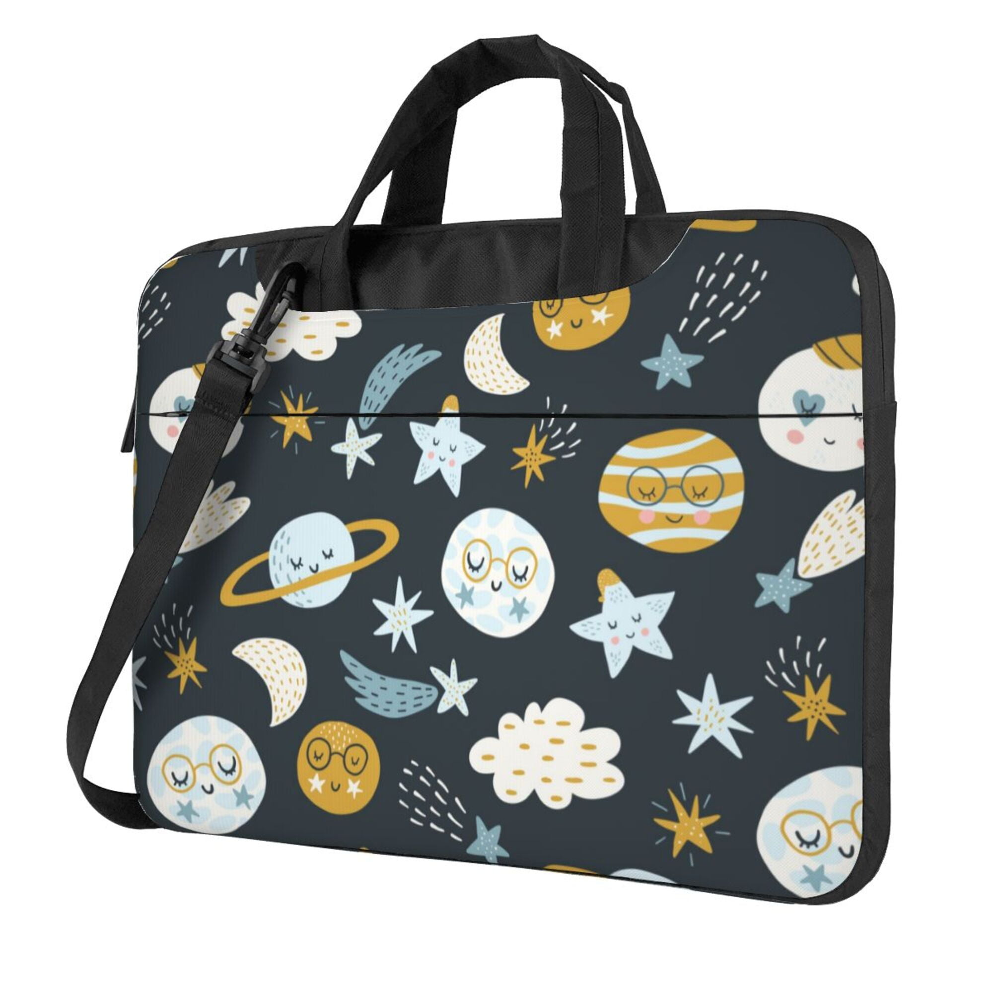 PUREYAH Laptop Case Bag with Compartments for Women, Funny Planet ...