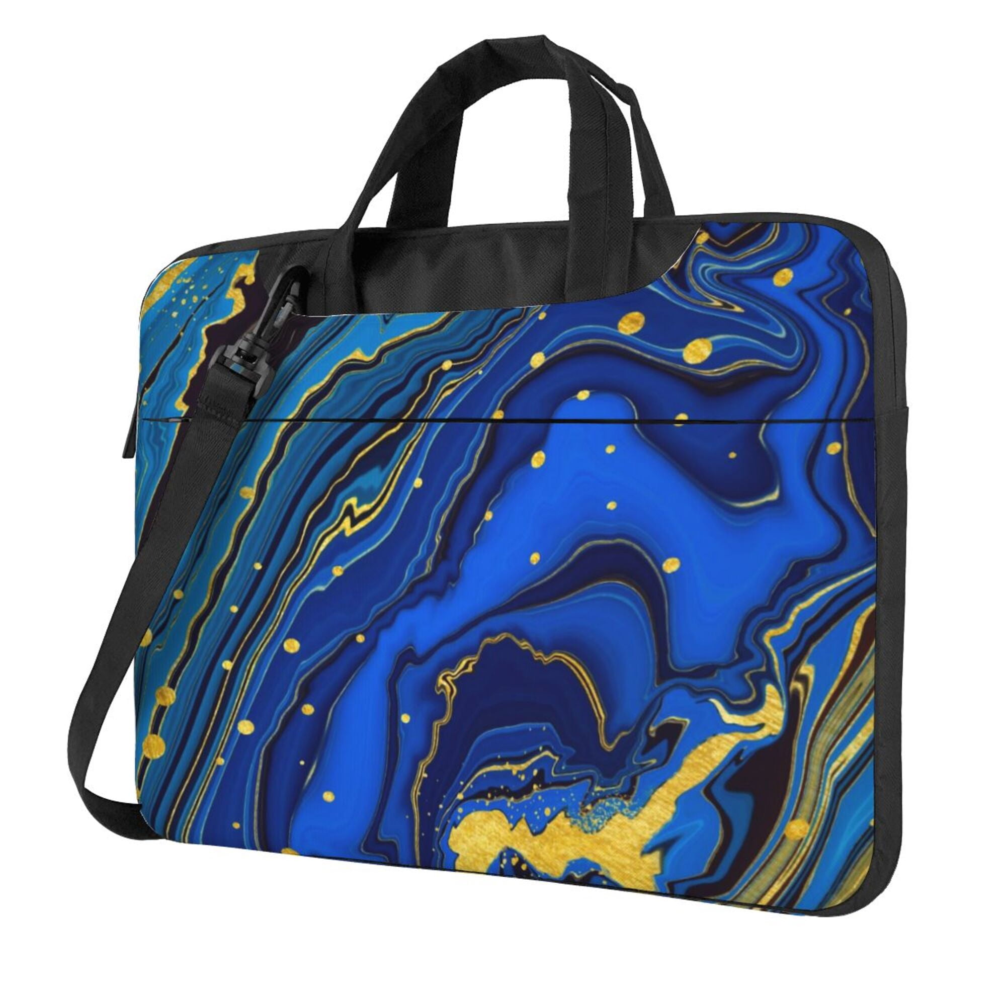 PUREYAH Laptop Case Bag with Compartments for Women, Gold Liquid Marble ...