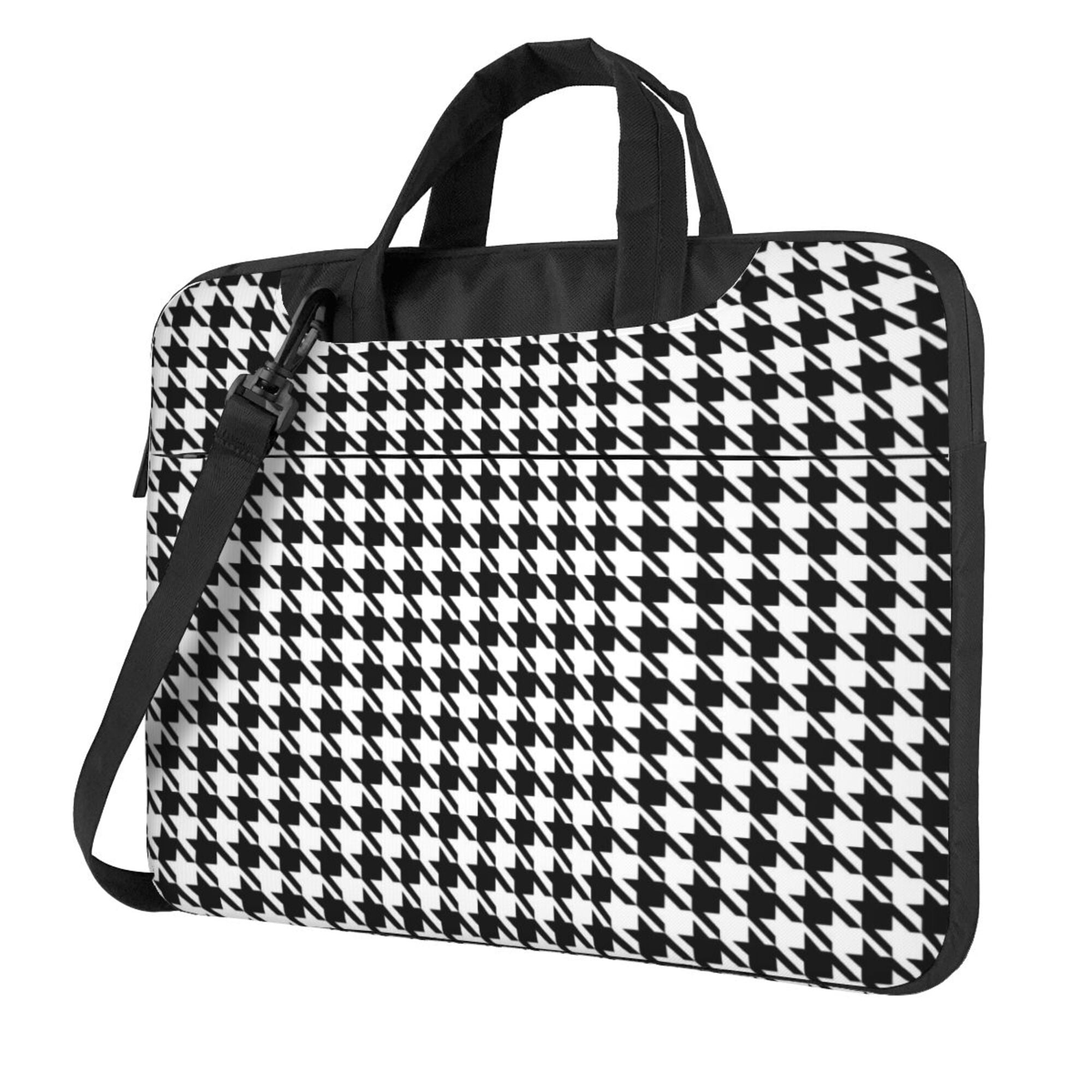 PUREYAH Laptop Case Bag with Compartments for Women, Houndstooth Check ...