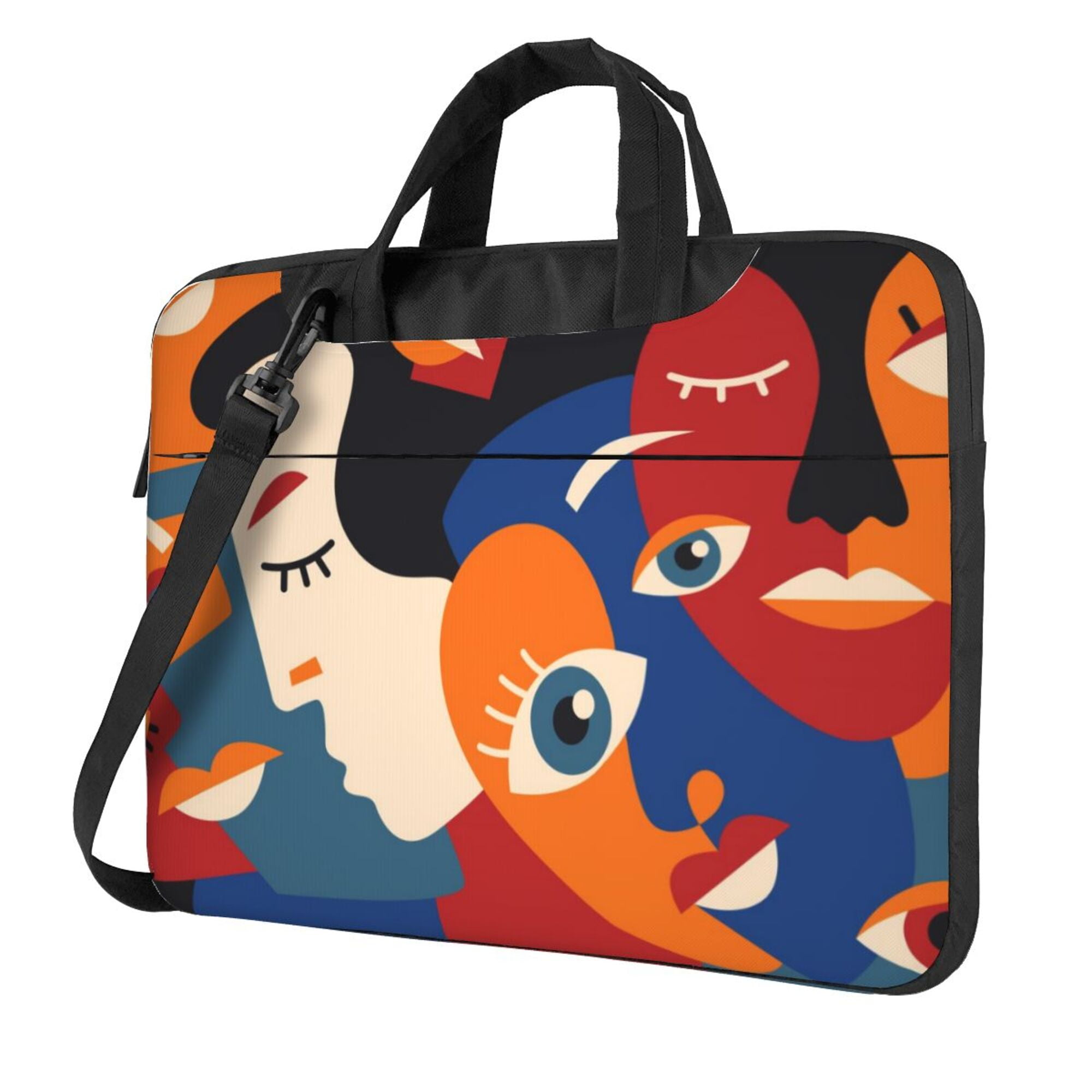 PUREYAH Laptop Case Bag with Compartments for Women, Mask Abstract Line ...