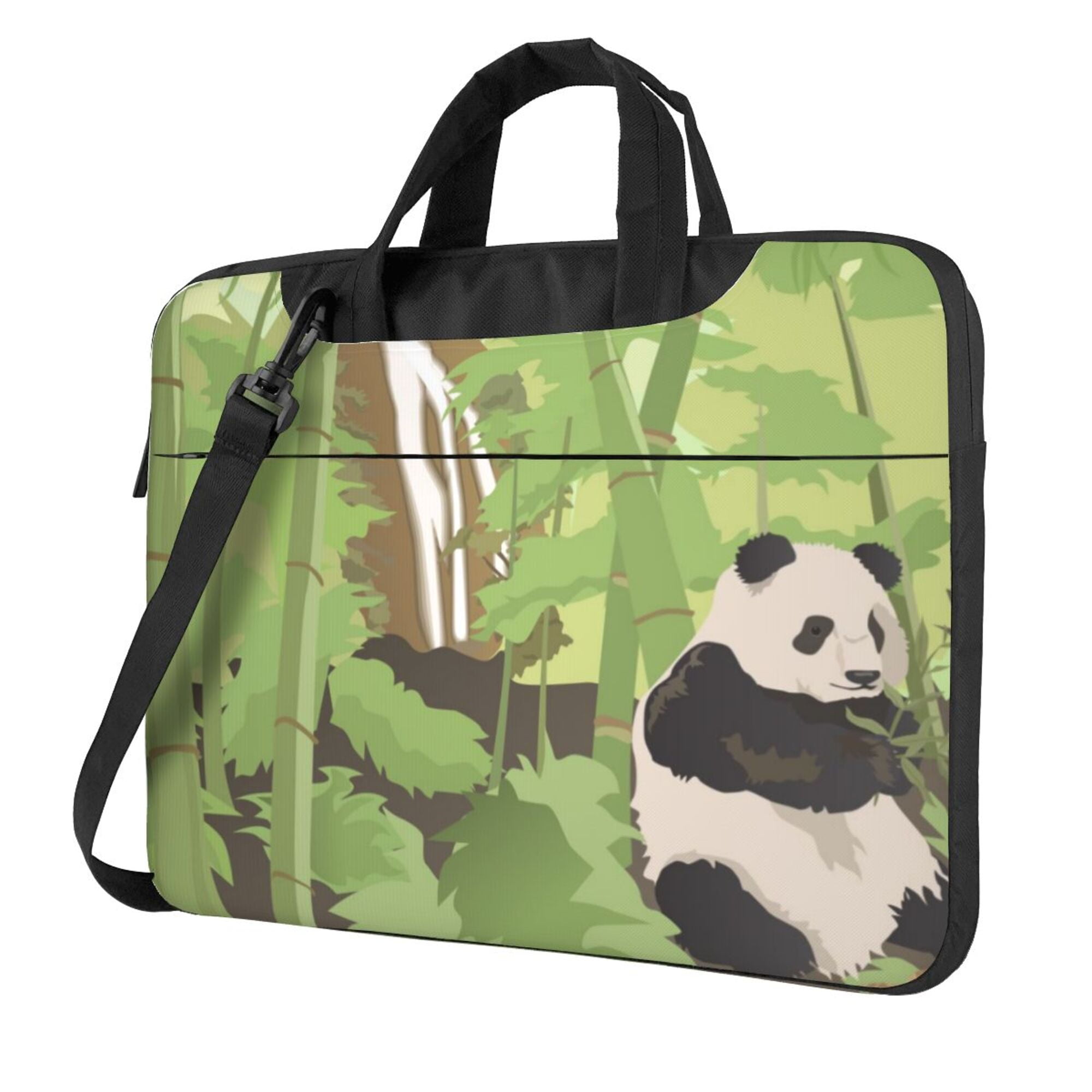 PUREYAH Laptop Case Bag with Compartments for Women, Panda Bamboo ...
