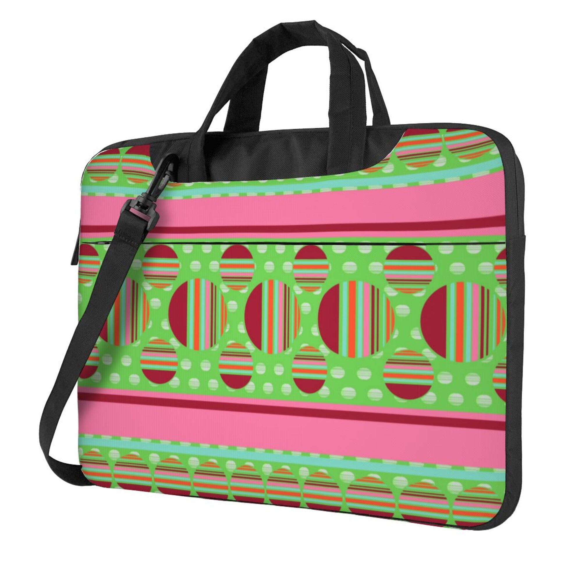 PUREYAH Laptop Case Bag with Compartments for Women, Pink Aztec Circle ...