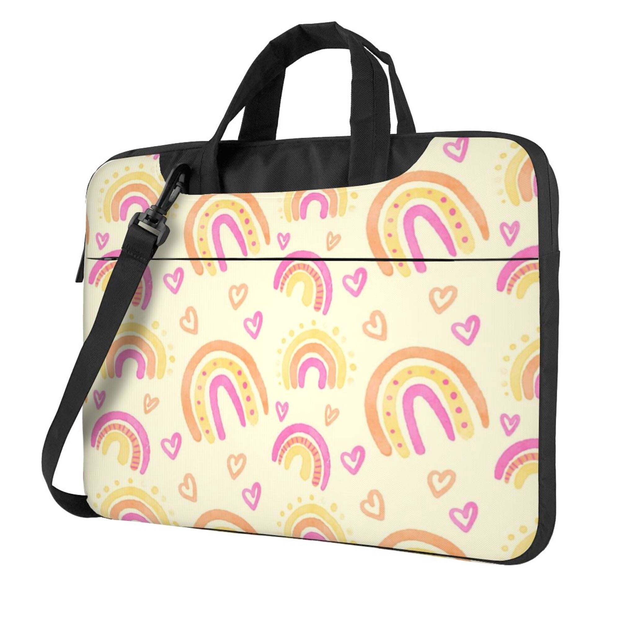 PUREYAH Laptop Case Bag with Compartments for Women, Pink Cartoon ...