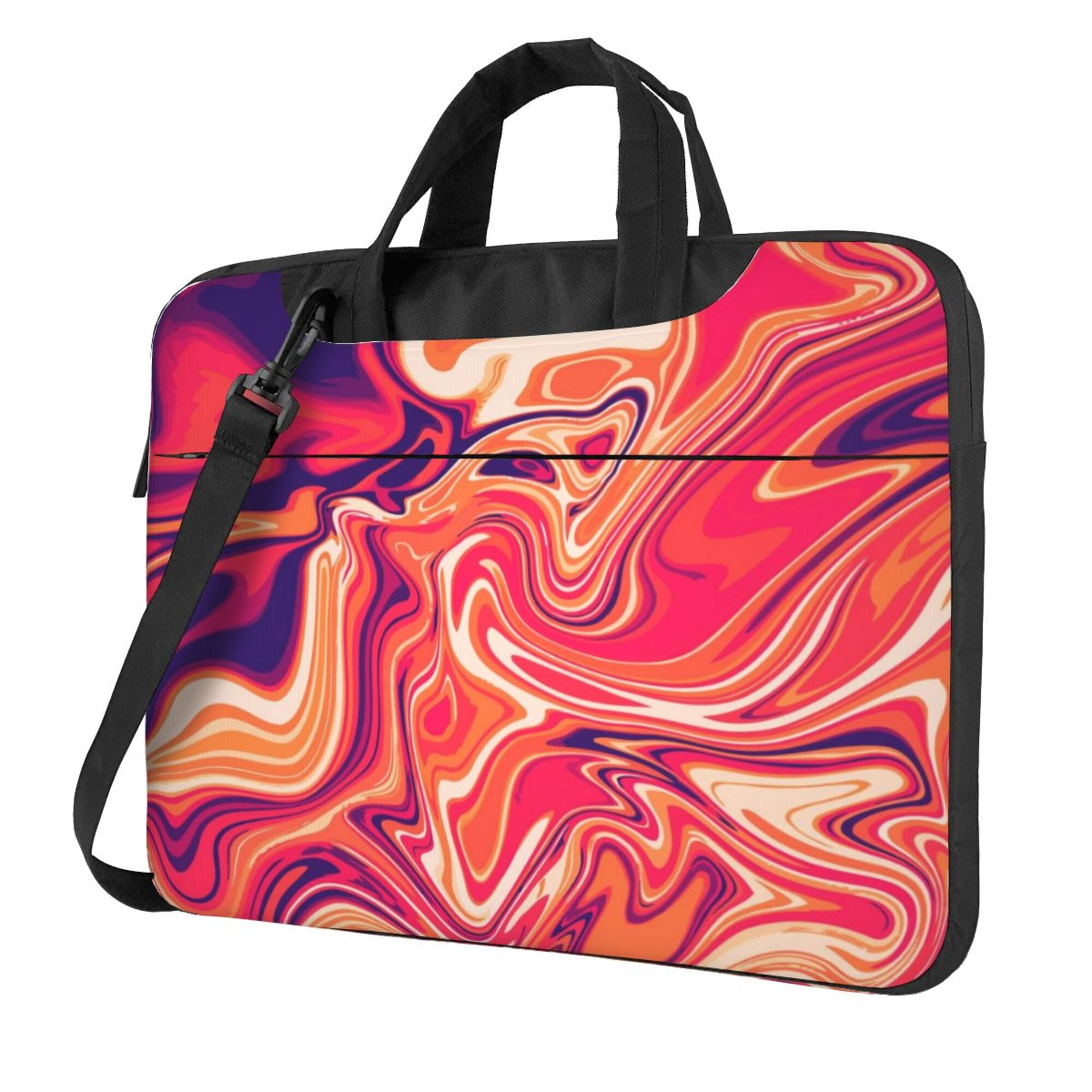 PUREYAH Laptop Case Bag with Compartments for Women, Pink Swirl ...