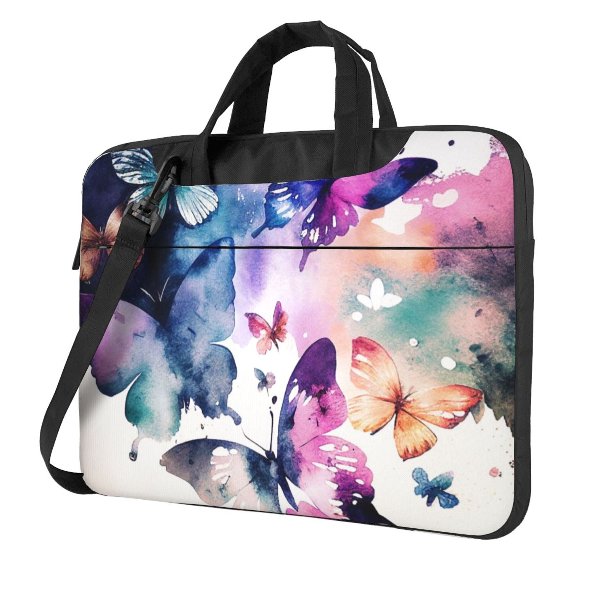 PUREYAH Laptop Case Bag with Compartments for Women, Pink Watercolor ...