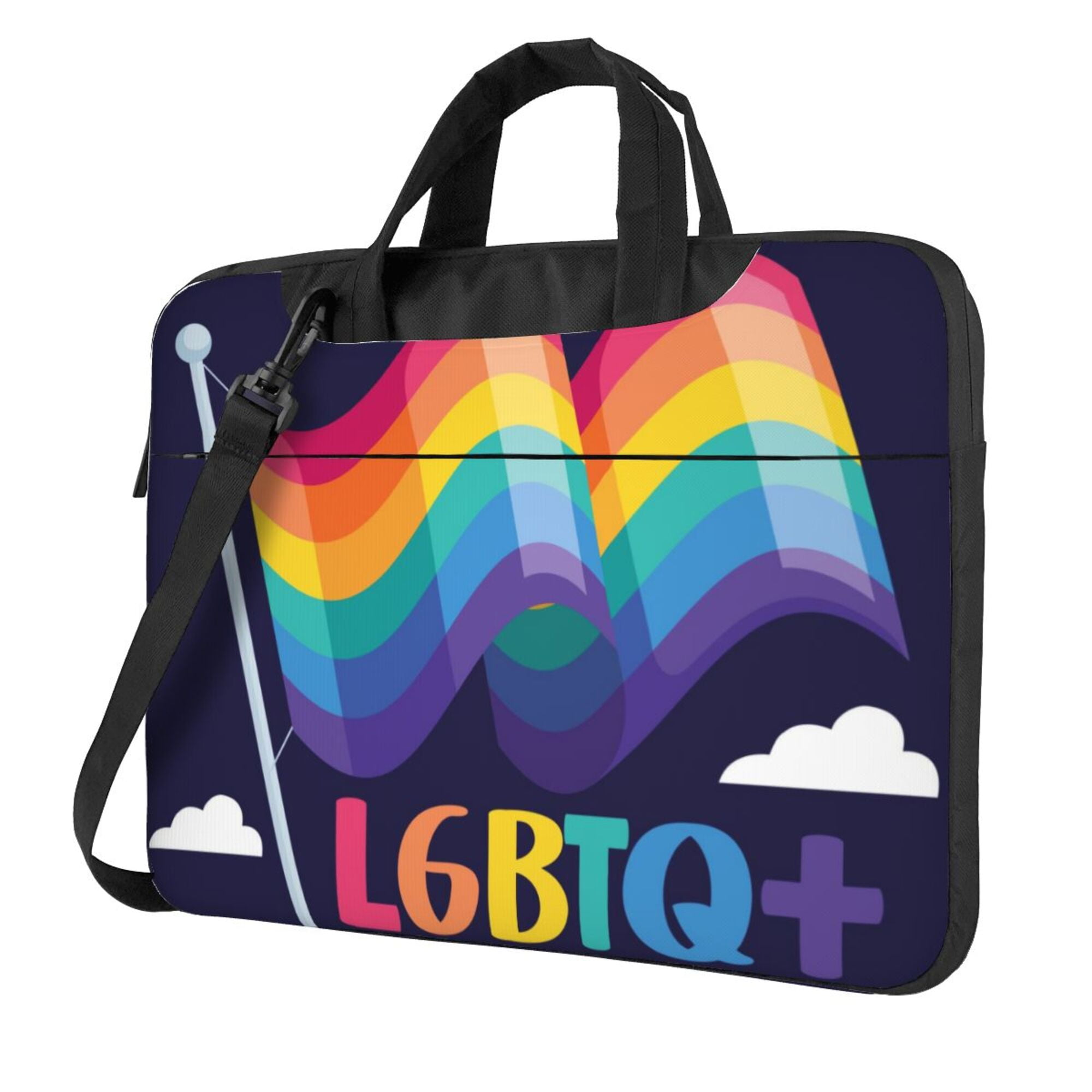 PUREYAH Laptop Case Bag with Compartments for Women, Pride Flag Love ...