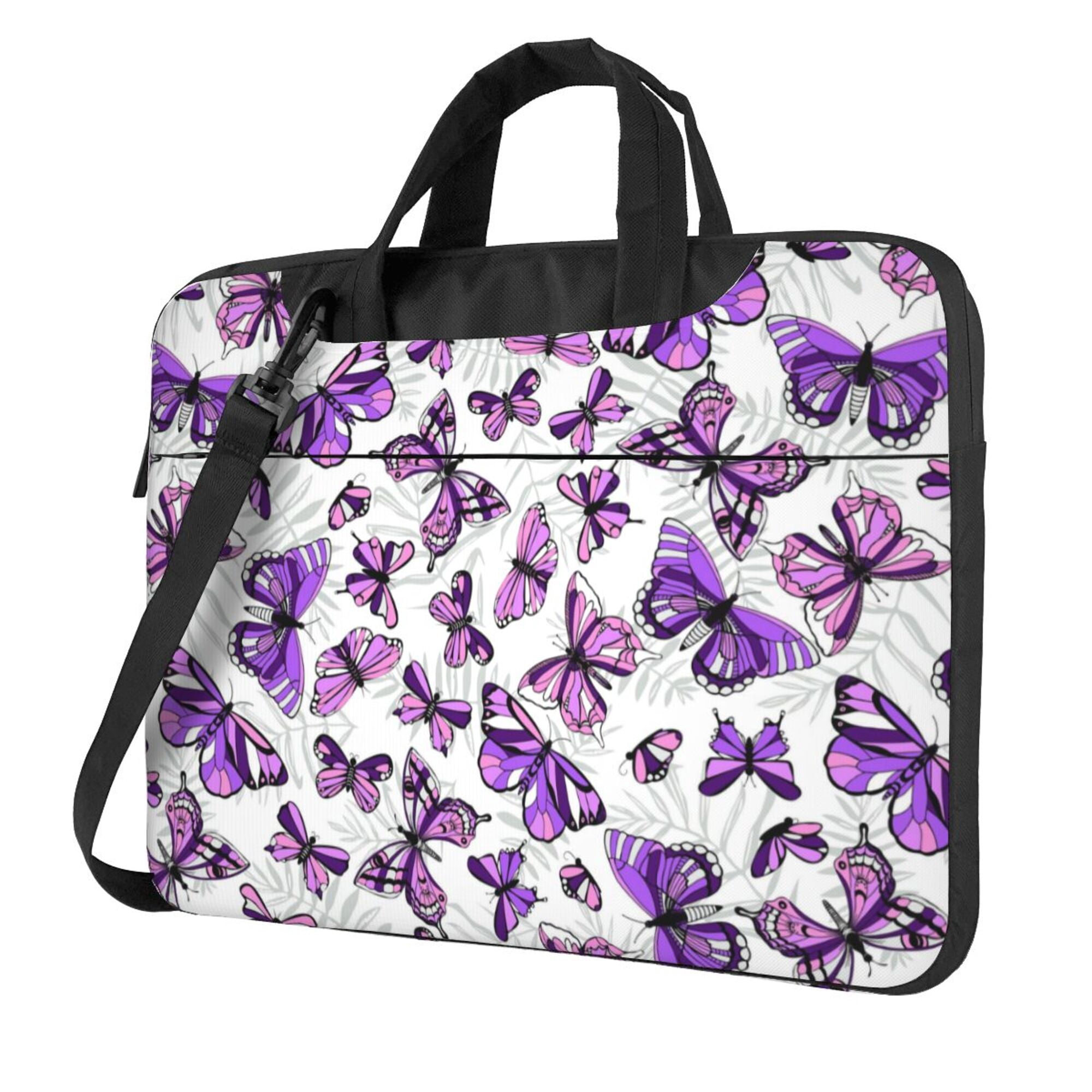 PUREYAH Laptop Case Bag with Compartments for Women, Purple Painted ...