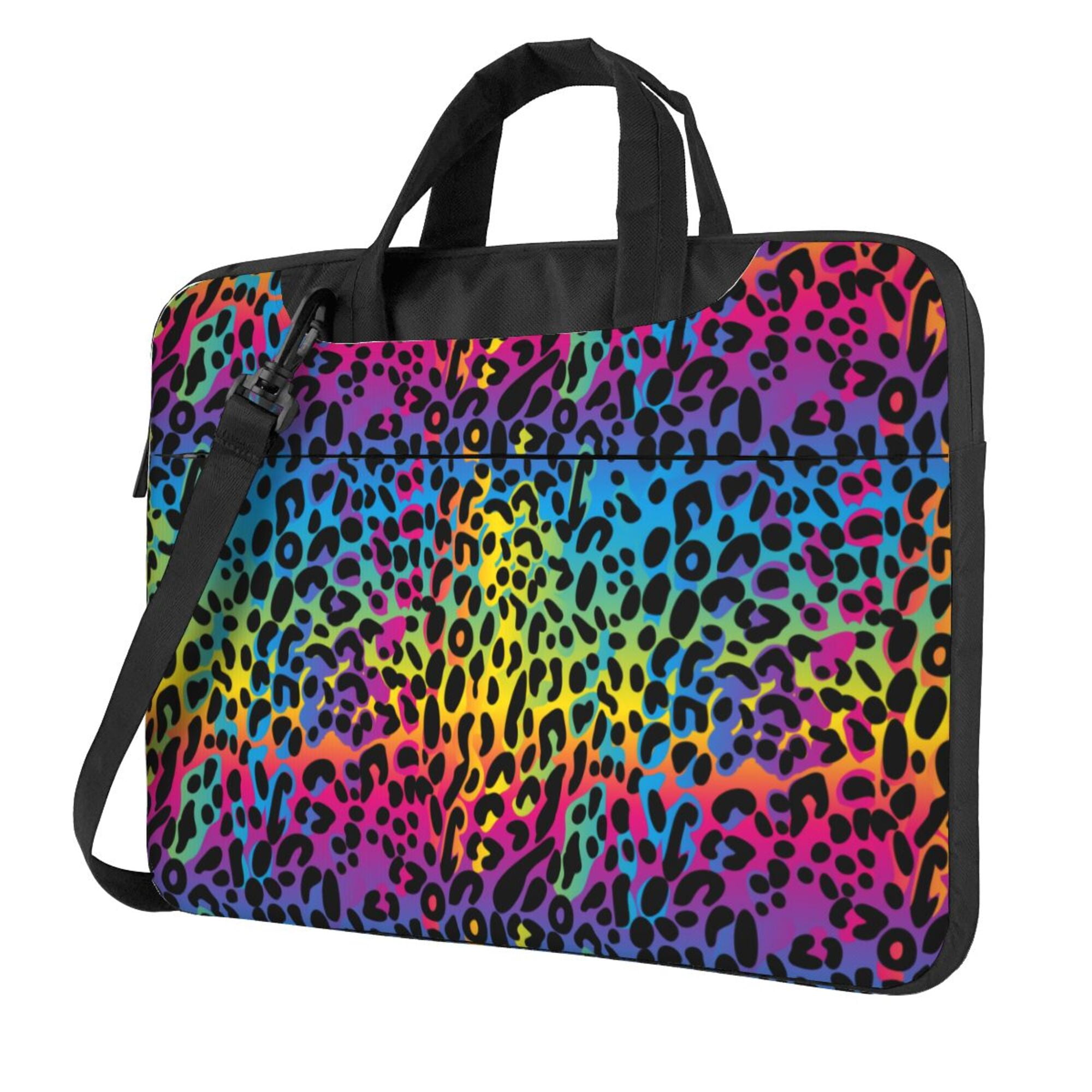 PUREYAH Laptop Case Bag with Compartments for Women, Rainbow Neon Color ...