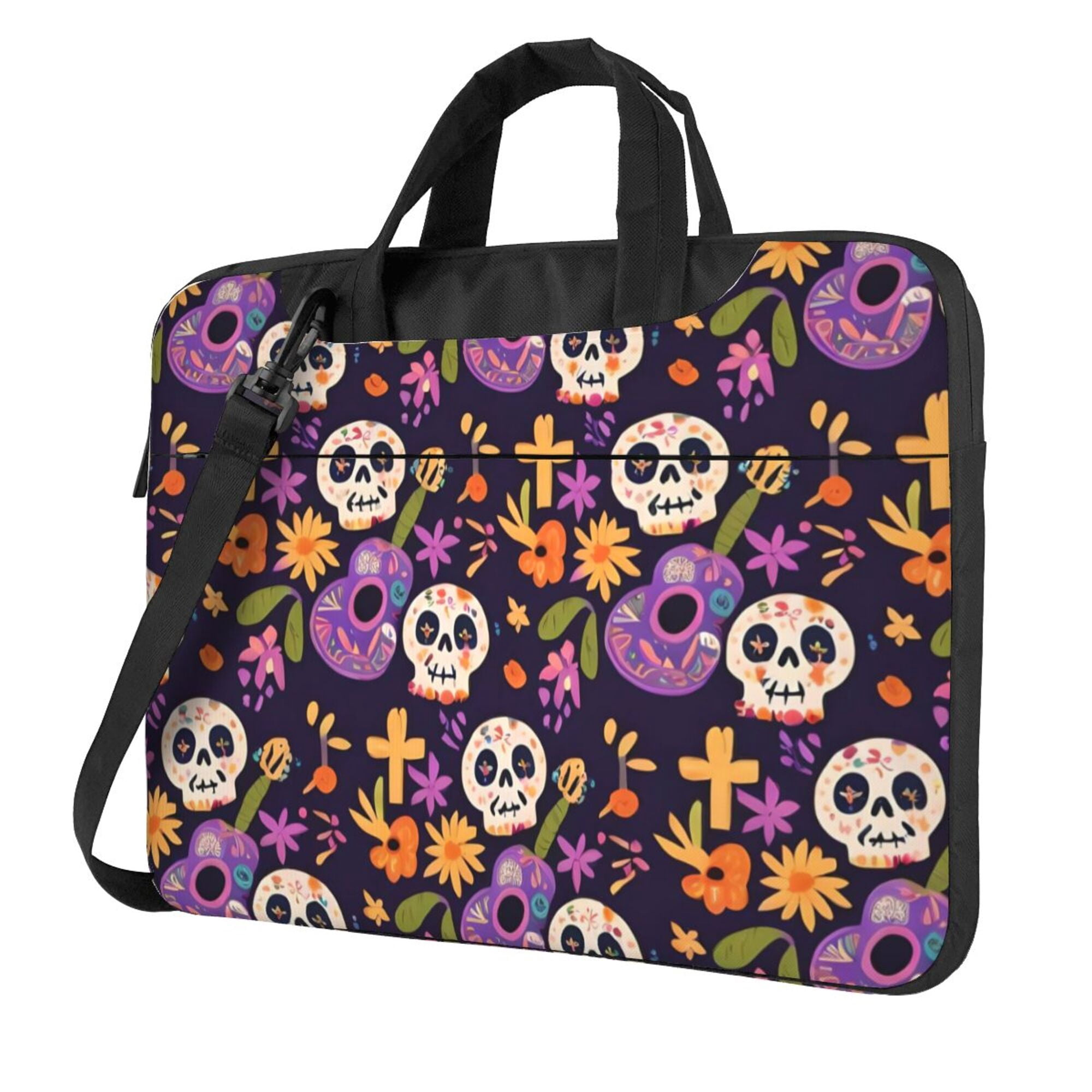 PUREYAH Laptop Case Bag with Compartments for Women, Skeleton Guitar ...