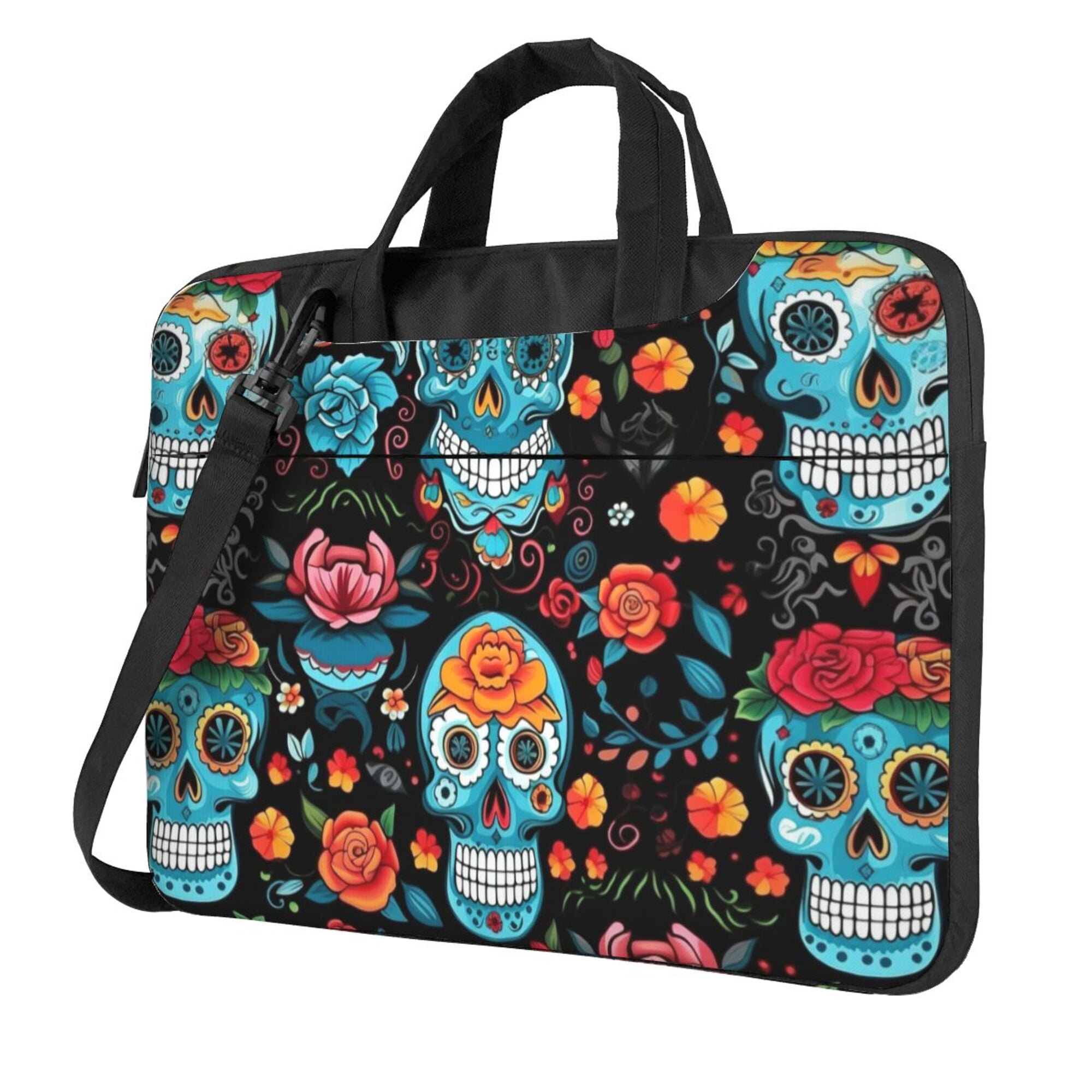 PUREYAH Laptop Case Bag with Compartments for Women, Skull of Death ...