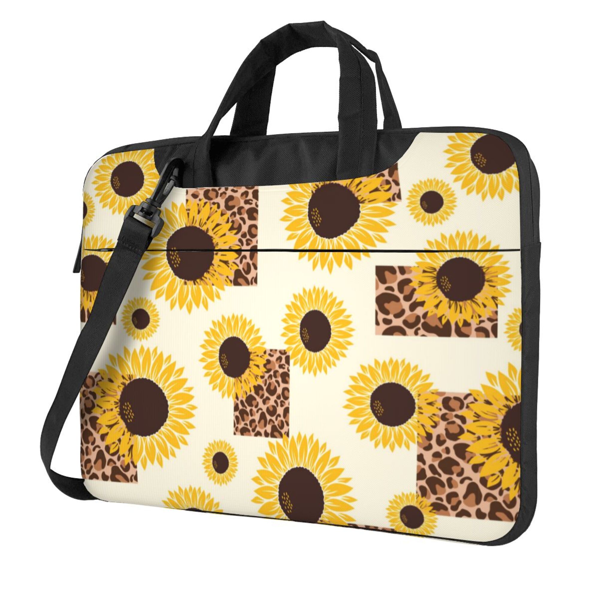 PUREYAH Laptop Case Bag with Compartments for Women, Sunflower Leopard ...