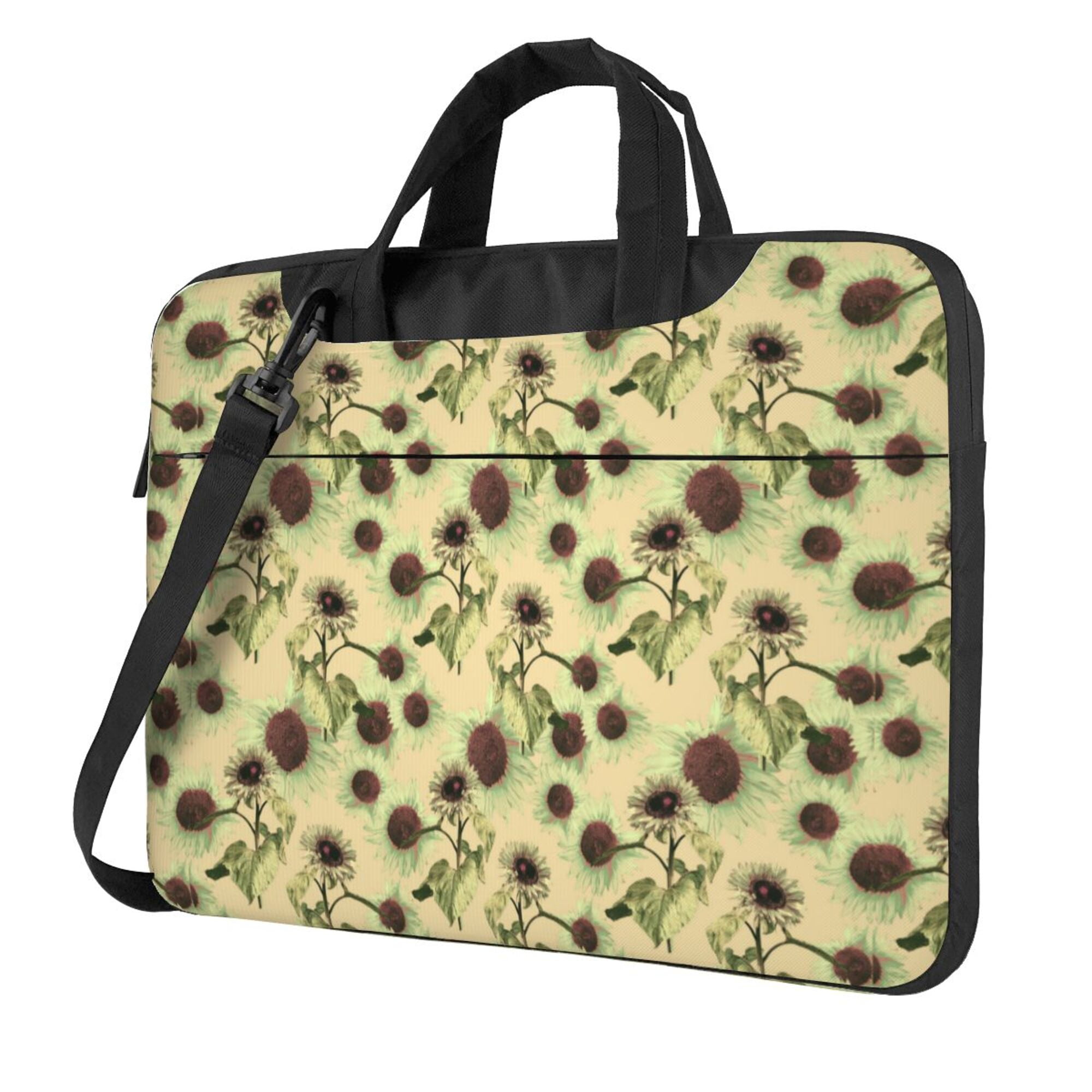 PUREYAH Laptop Case Bag with Compartments for Women, Sunflowers Flowers ...