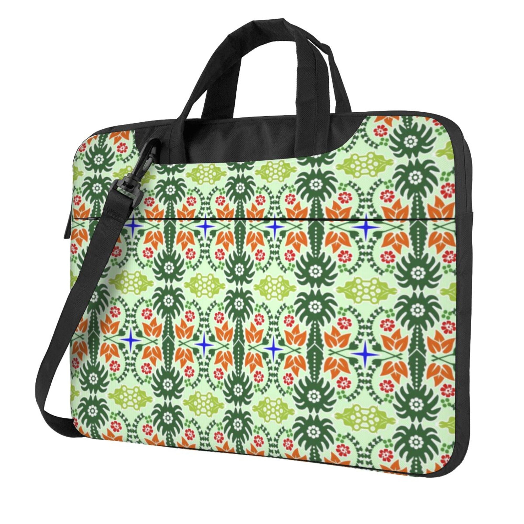 PUREYAH Laptop Case Bag with Compartments for Women, Traditional Green ...