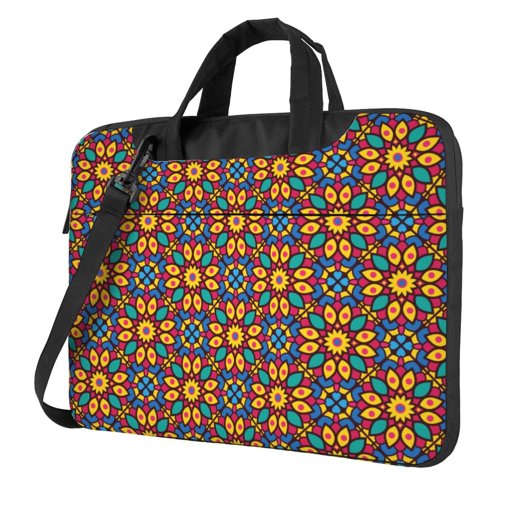 PUREYAH Laptop Case Bag with Compartments for Women, Tribal Ethnic ...