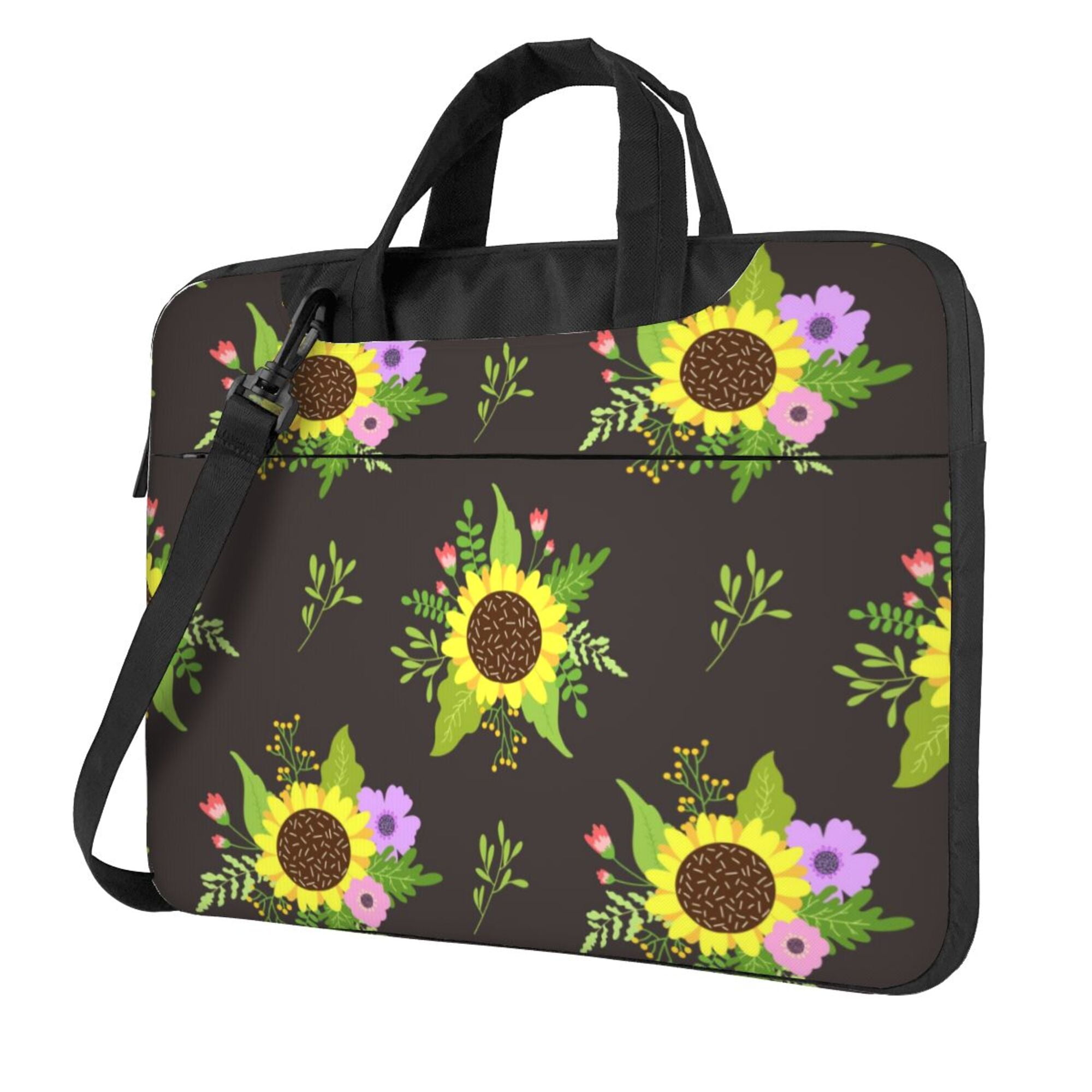 PUREYAH Laptop Case Bag with Compartments for Women, Tropical Flower ...