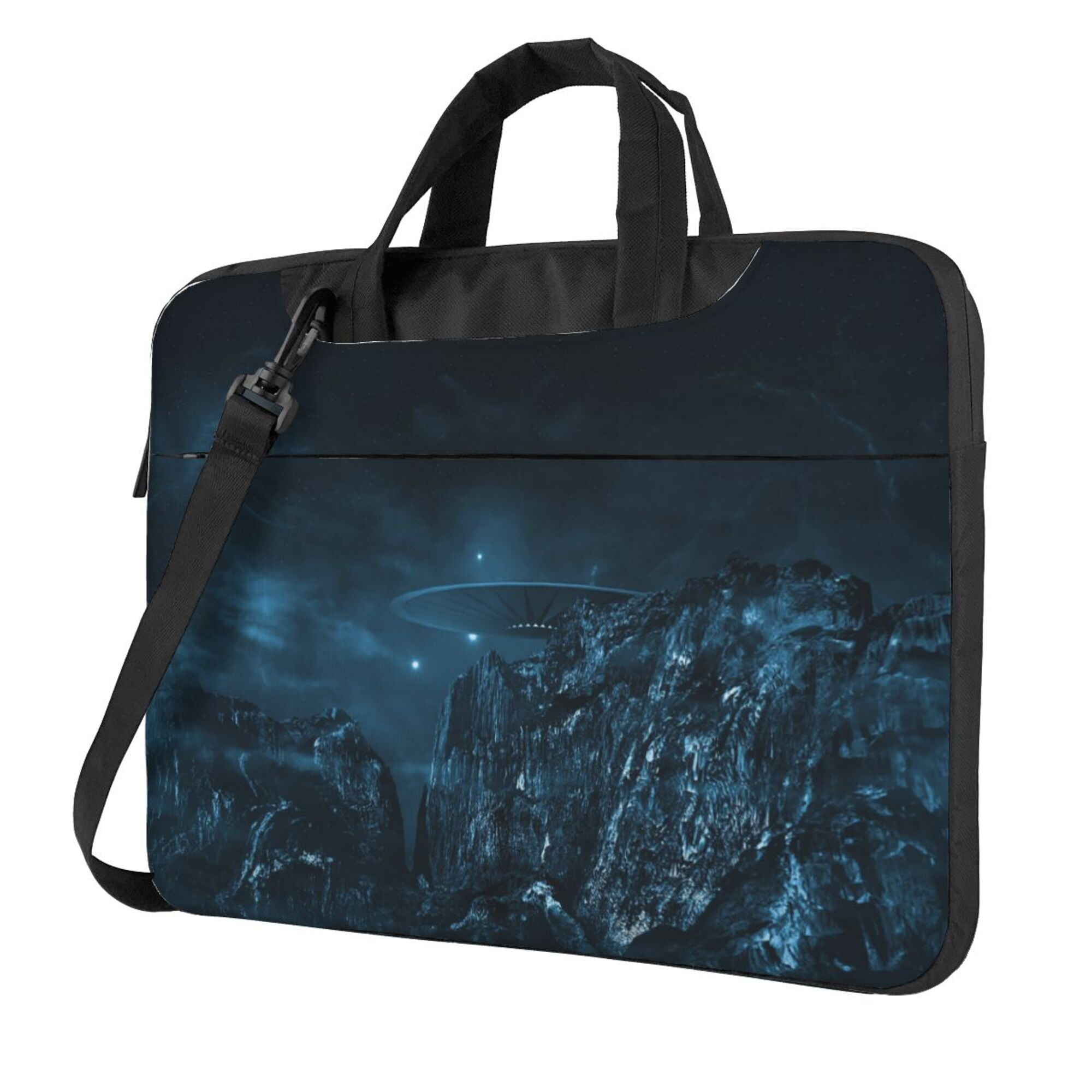PUREYAH Laptop Case Bag with Compartments for Women, UFO Mountains ...