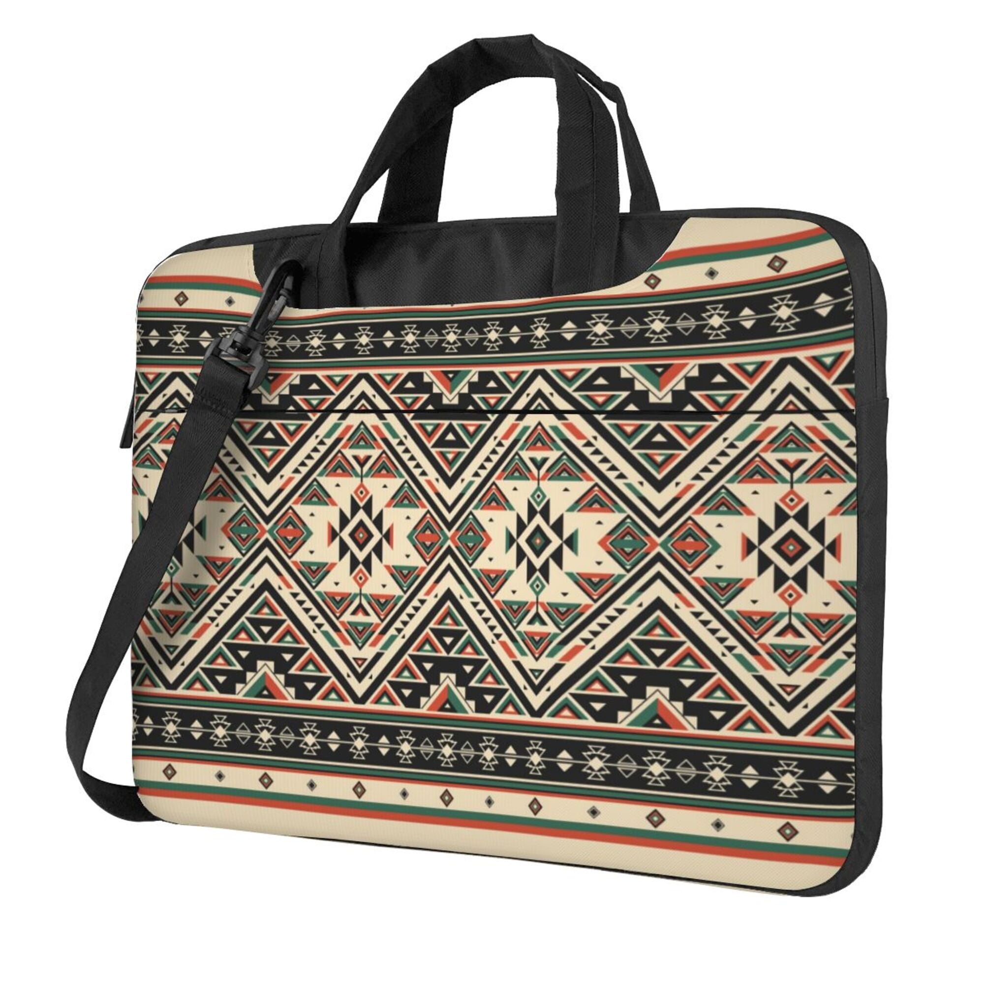 PUREYAH Laptop Case Bag with Compartments for Women, Vintage Zigzag ...