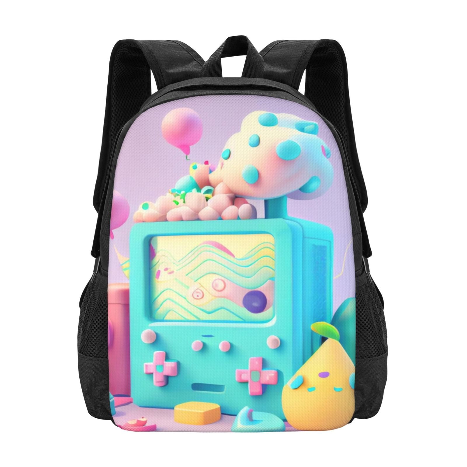 PUREYAH Lightweight Travel Backpack, Simple Modern Kawaii Gamer Console ...