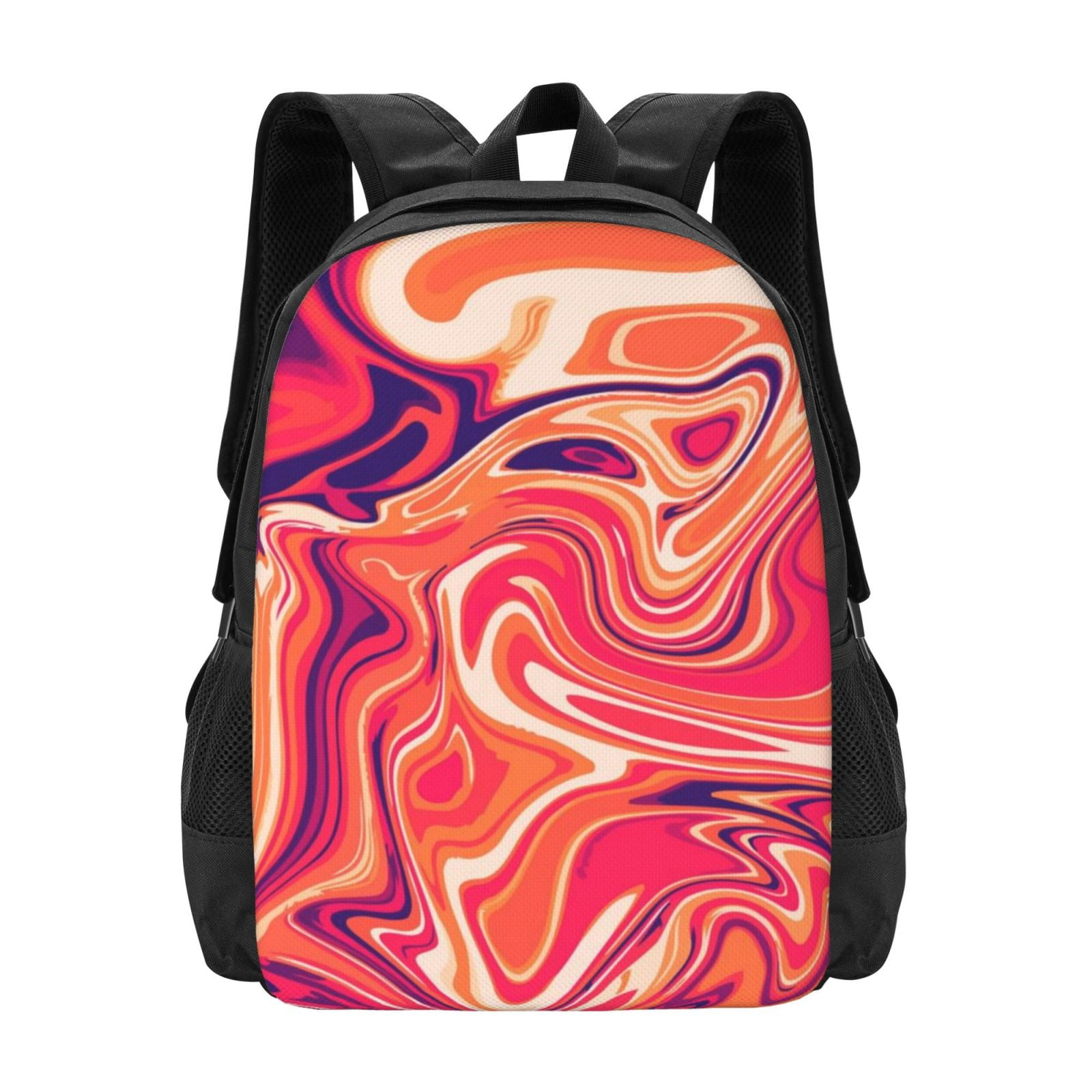 PUREYAH Lightweight Travel Backpack, Simple Modern Pink Swirl Abstract ...