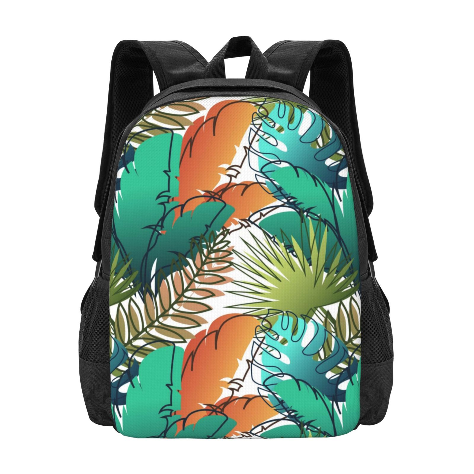 PUREYAH Lightweight Travel Backpack, Simple Modern Tropical Leaves ...