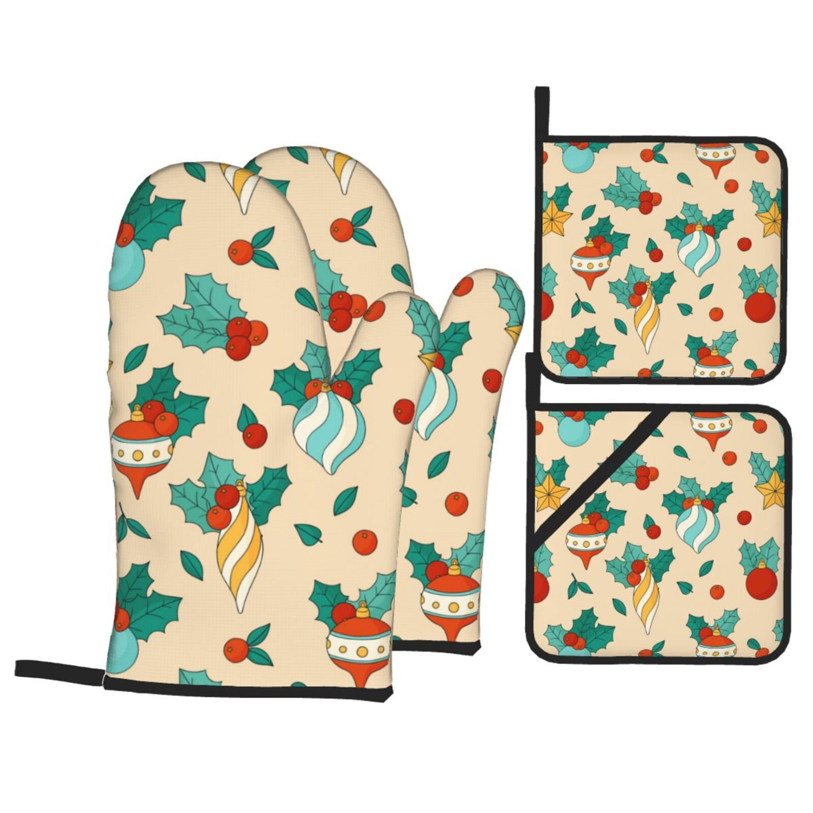 PUREYAH Oven Mitts And Pot Holders Sets, Kitchen Christmas Nativity ...