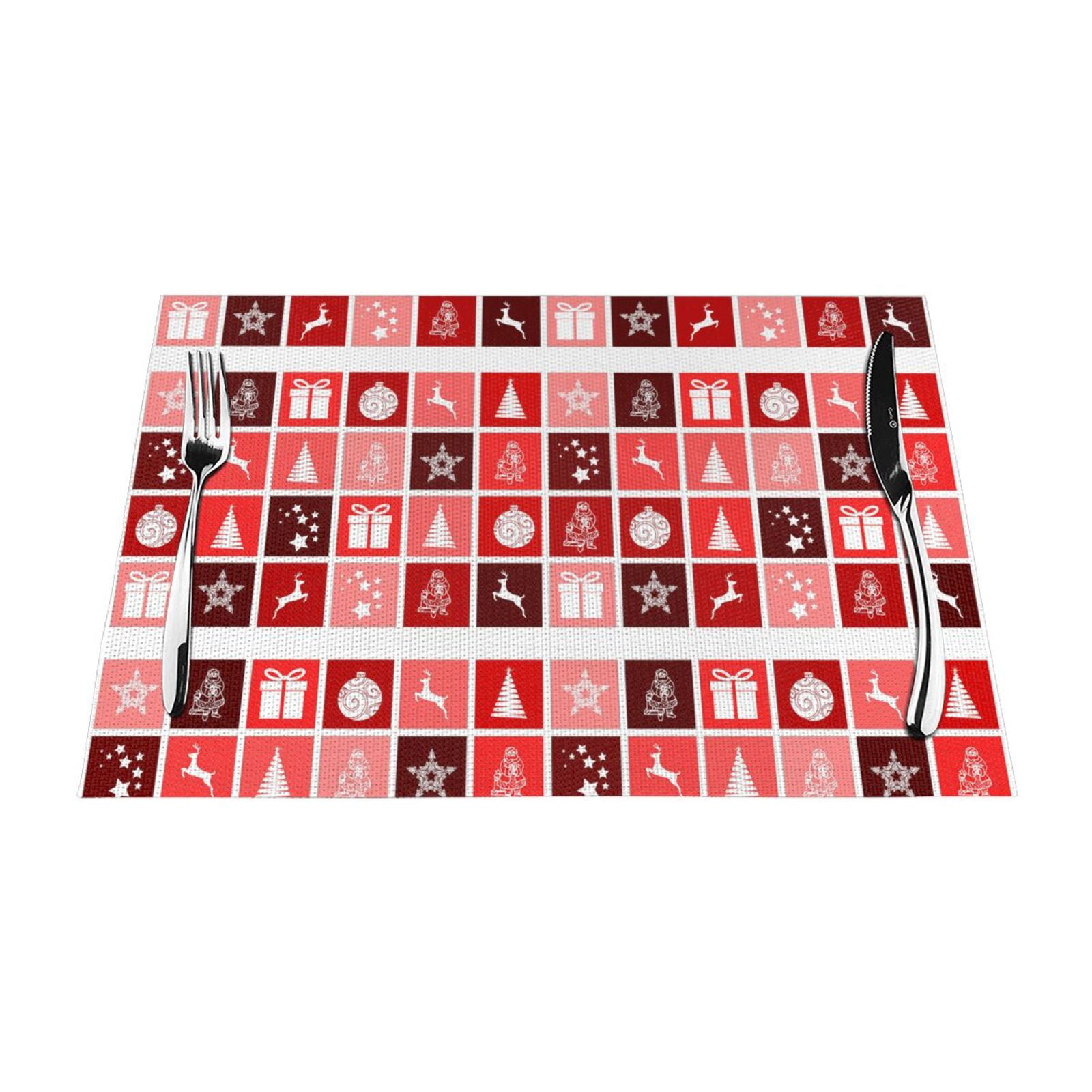 PUREYAH Table Placemats Set of 1 , Washable Heat Resistant Christmas ...