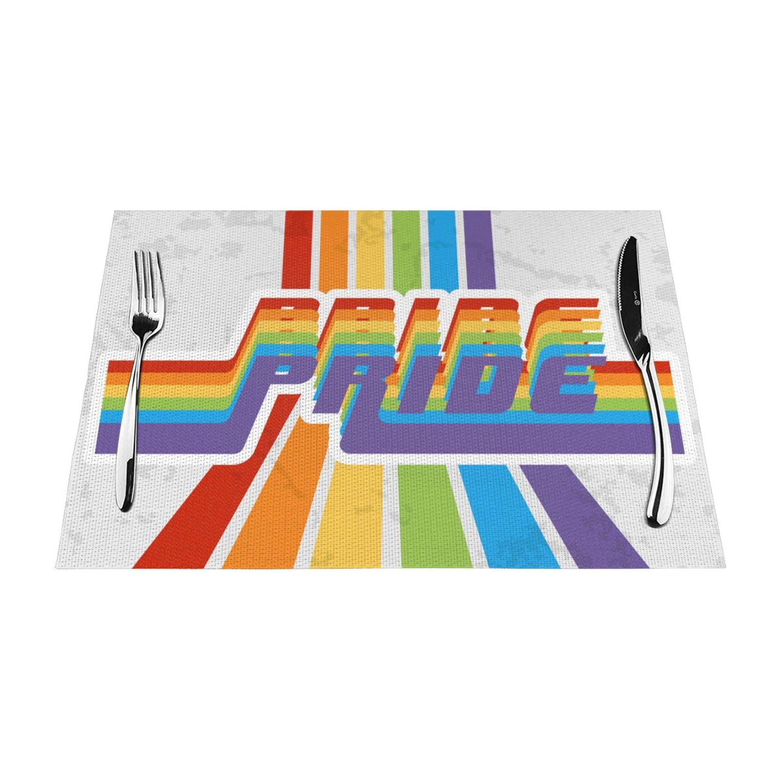 PUREYAH Table Placemats Set of 1 , Washable Heat Resistant LGBT Pride ...
