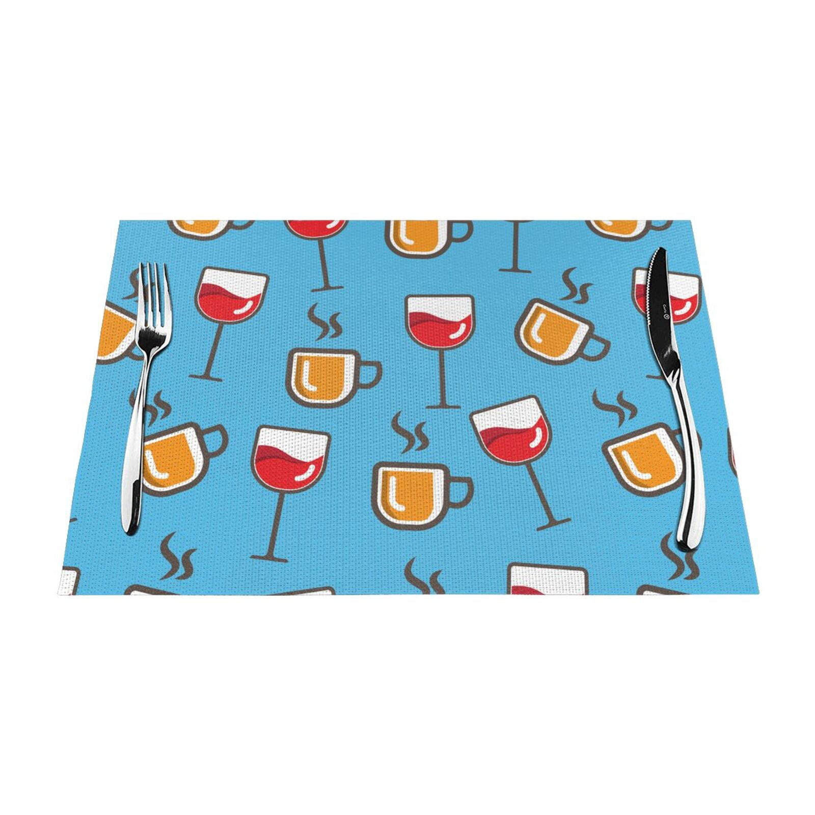 PUREYAH Table Placemats Set of 1 , Washable Heat Resistant Shaky Wine ...