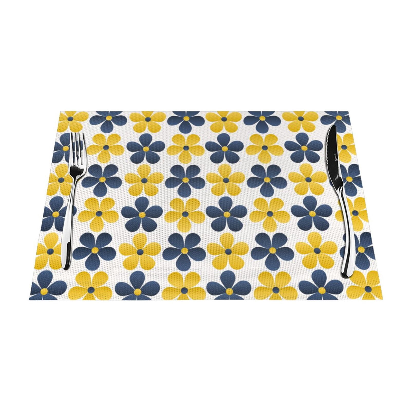 PUREYAH Table Placemats Set of 1 , Washable Heat Resistant Yellow ...