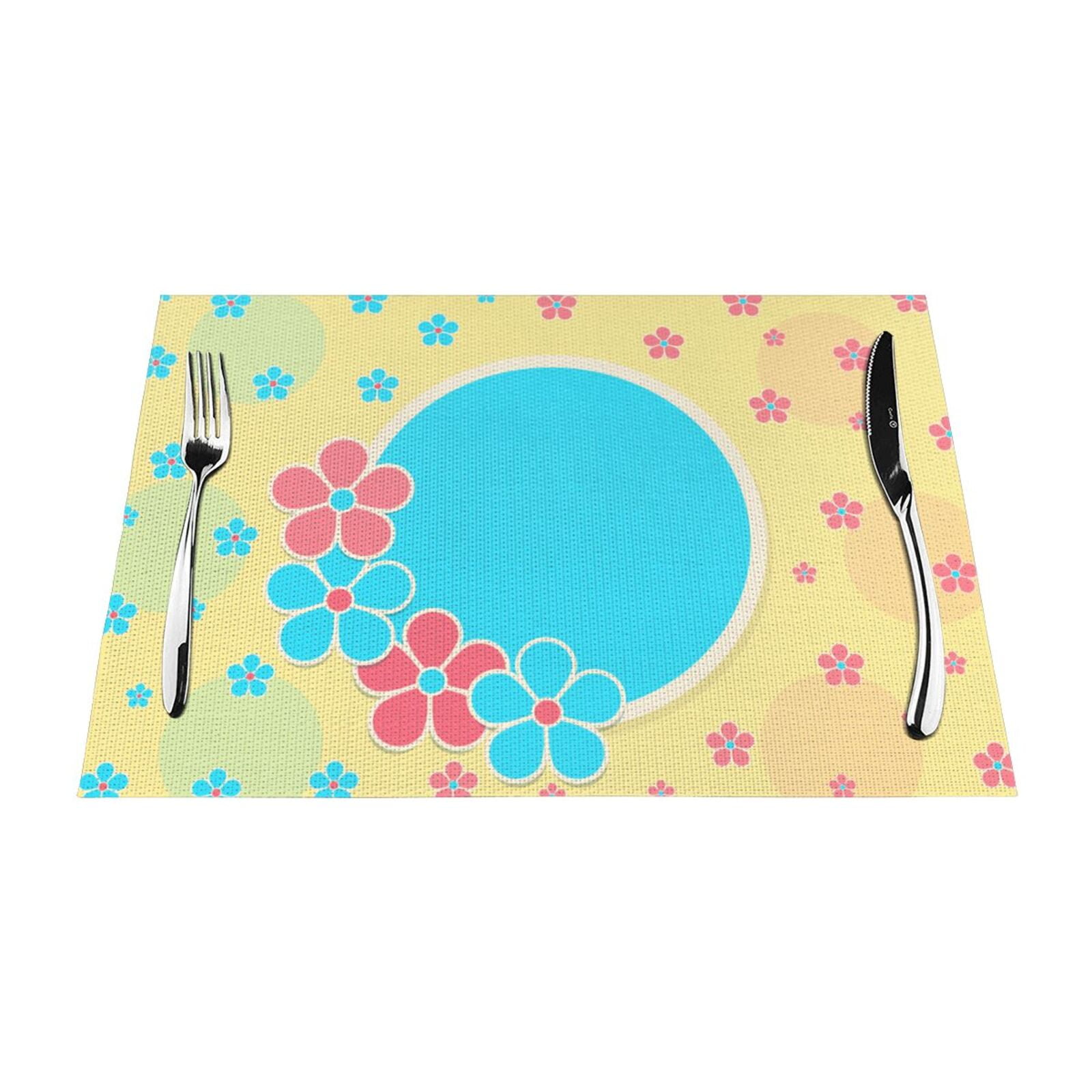 PUREYAH Table Placemats Set of 4 PCS , Washable Heat Resistant Flower ...