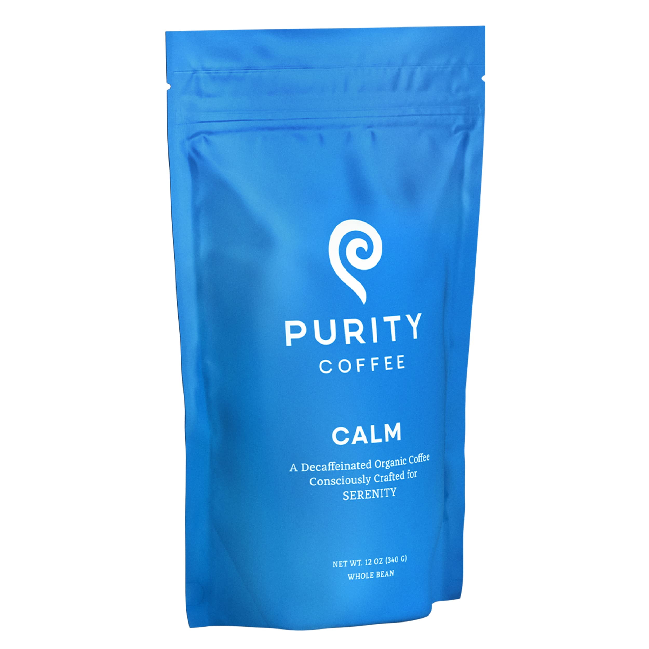 PURITY COFFEE CALM Decaf Medium Roast Whole Bean (12oz Bag) | Specialty ...
